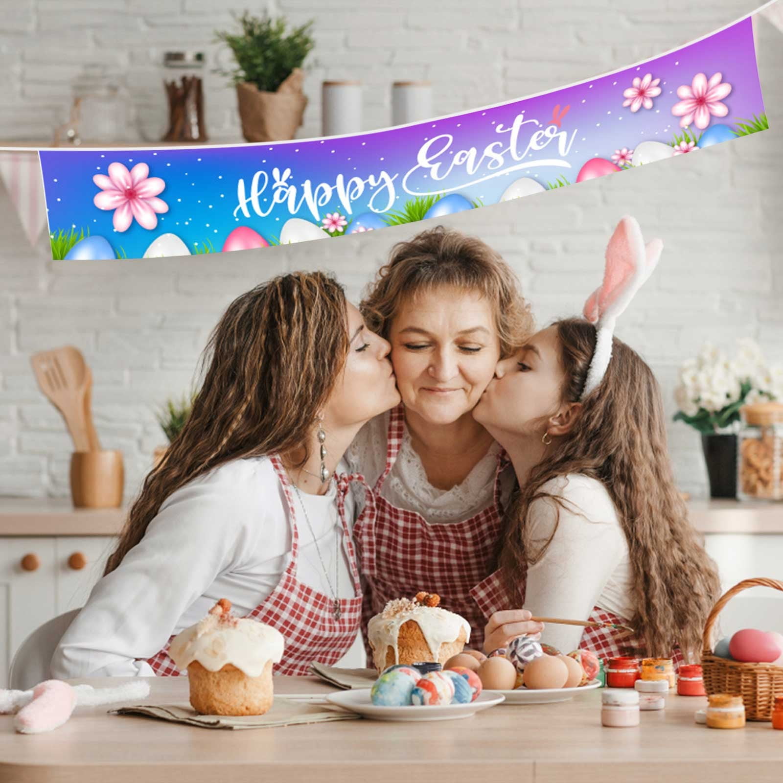 Home Garden Bunny Bouquet Spring American Flags for outside 3x5 with ...