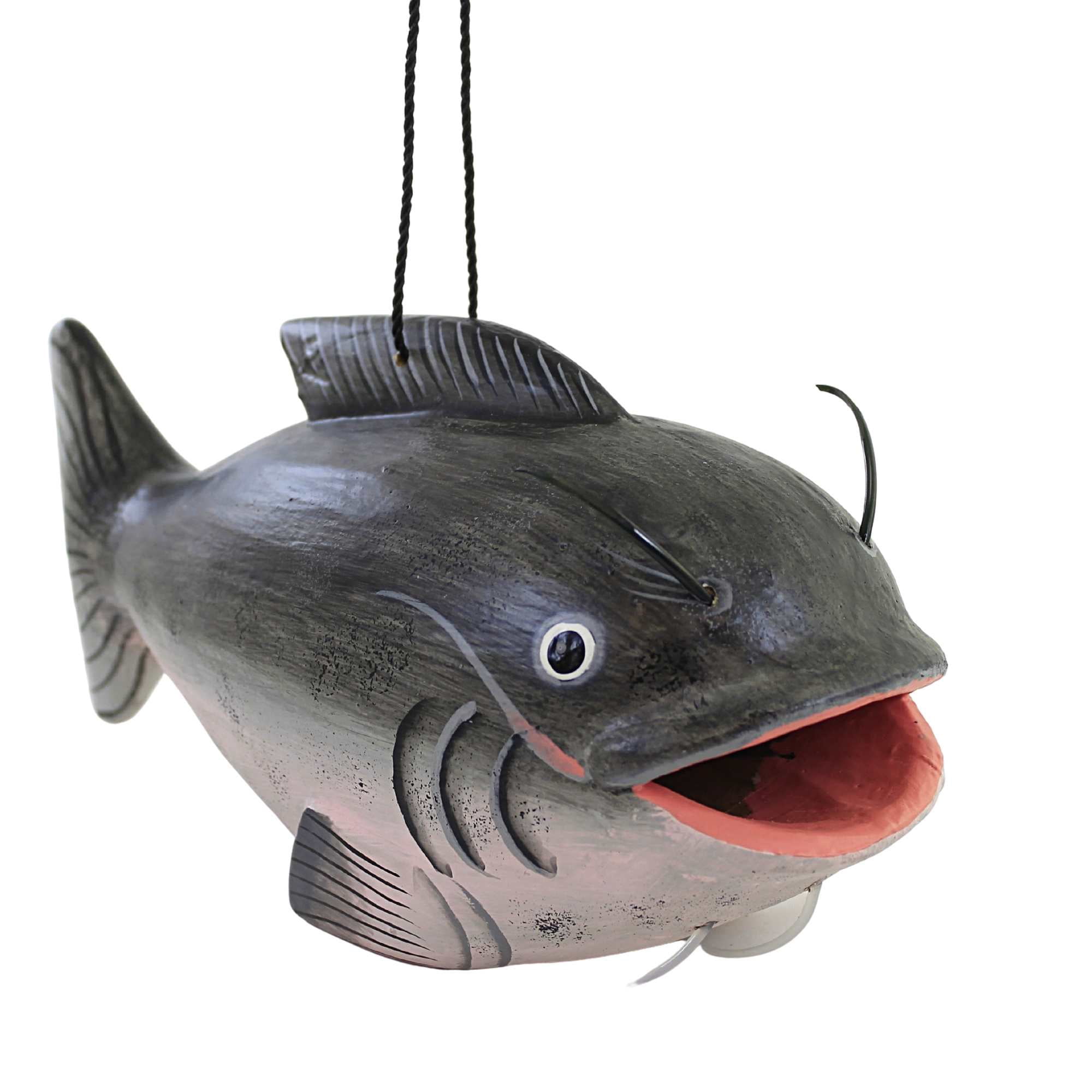 Hand Carved & Hand Painted Catfish Birdhouse, Wooden Home & Garden ...