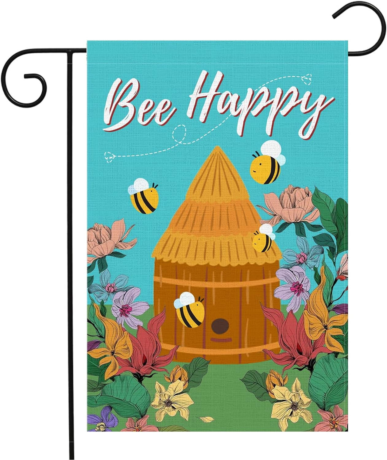 Home Garden Double Sided Flags, Welcome Hello Sunshine Watercolor Bee ...