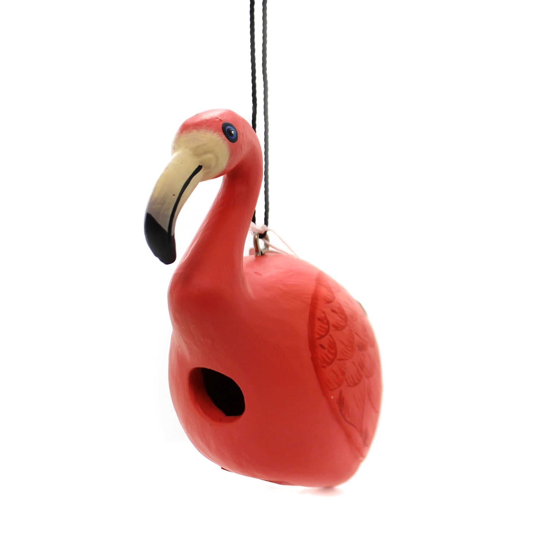 Home & Garden FLAMINGO BIRDHOUSE Wood Albesia Wood Hand Painted ...