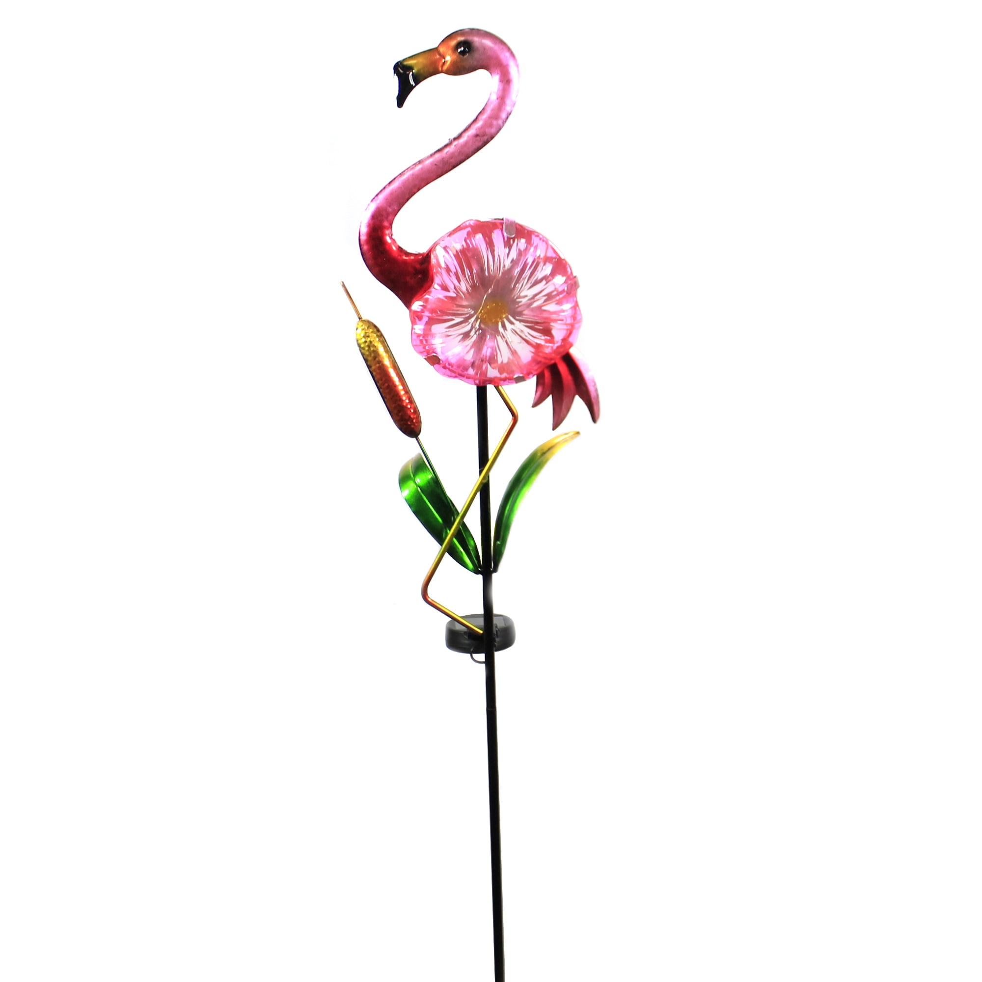 Home & Garden Flamingo Solar Garden Stake Cattails Pink Water Er62077 ...