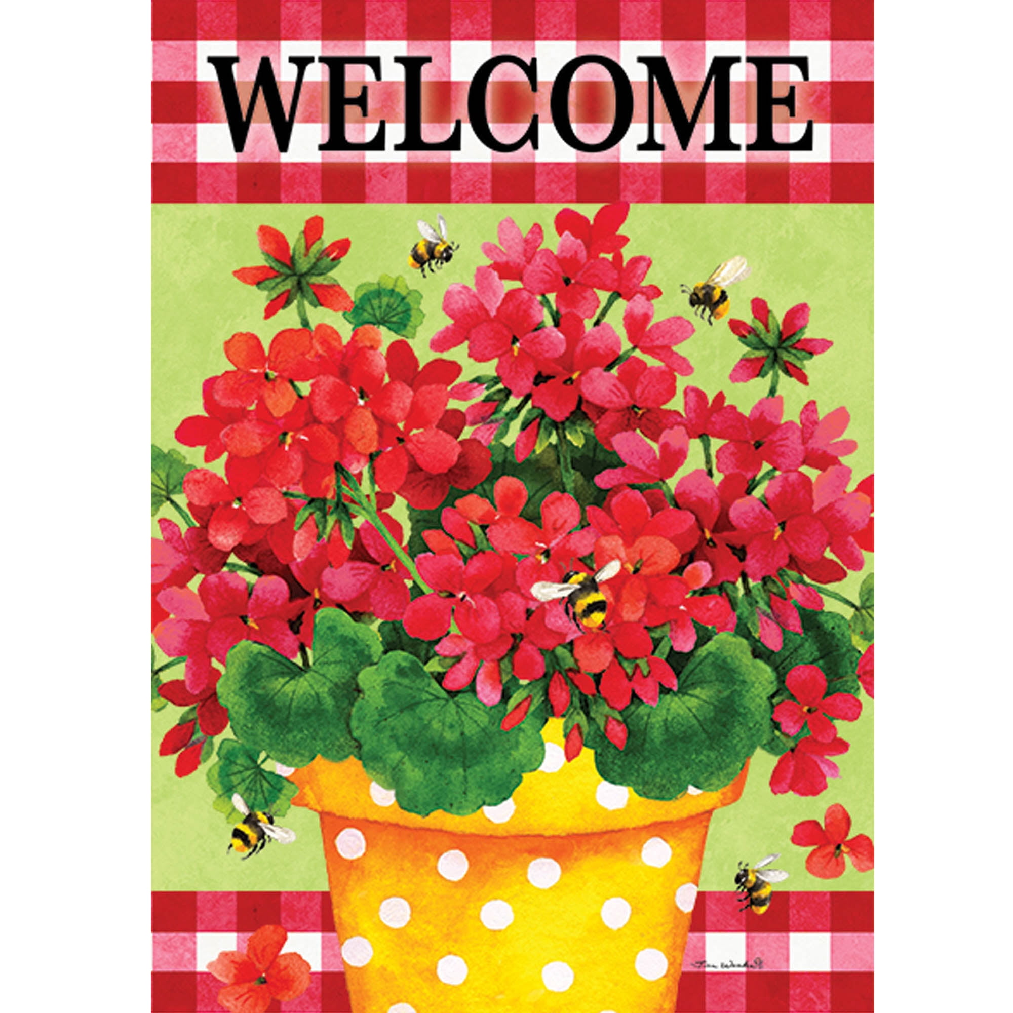 Geranium Gingham 4547 Decorative Flag - Walmart.com