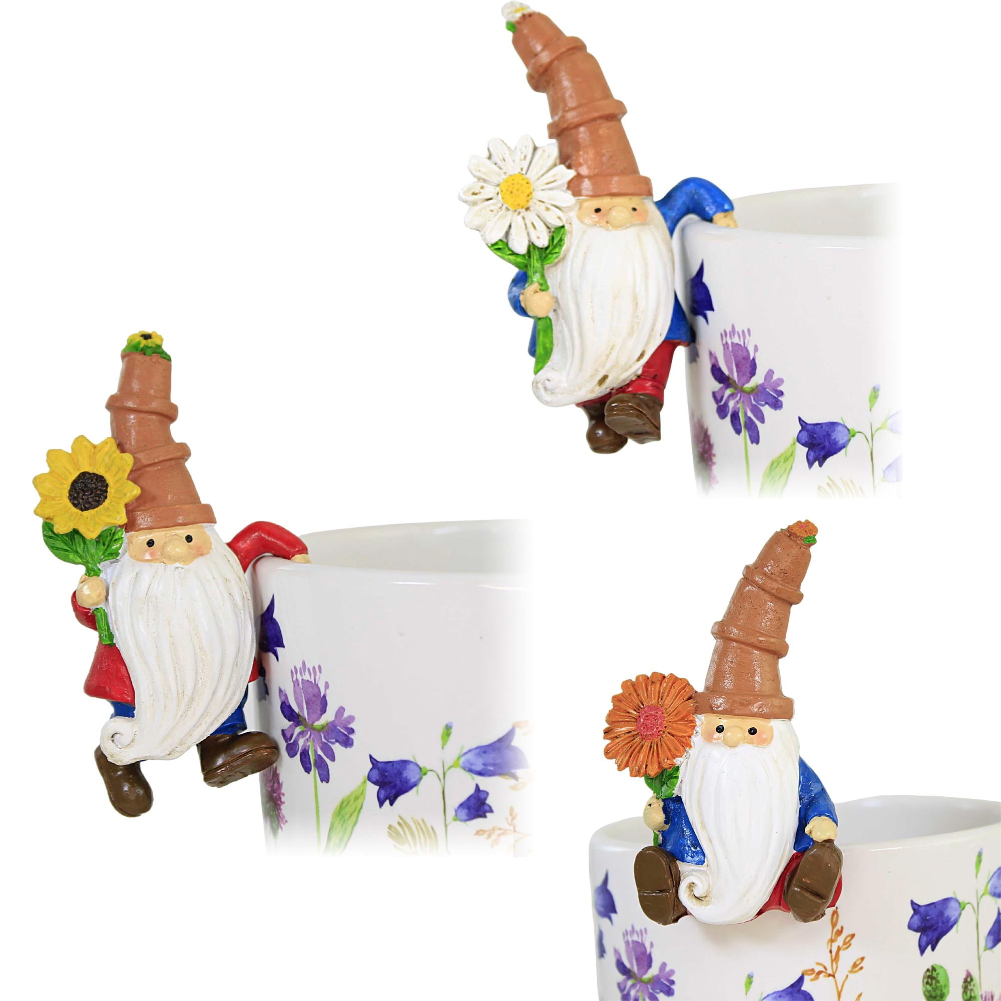 Home & Garden Gnome Pot Sitters Polyresin Planter Decoration Mg182591 ...