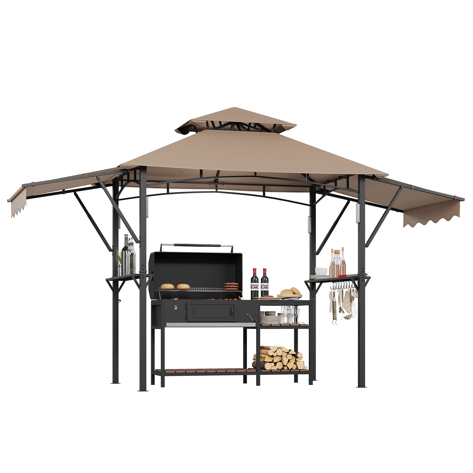 Home Garden Heavy Duty 8x5 ft Grill Gazebo for Outdoor BBQ – Double ...