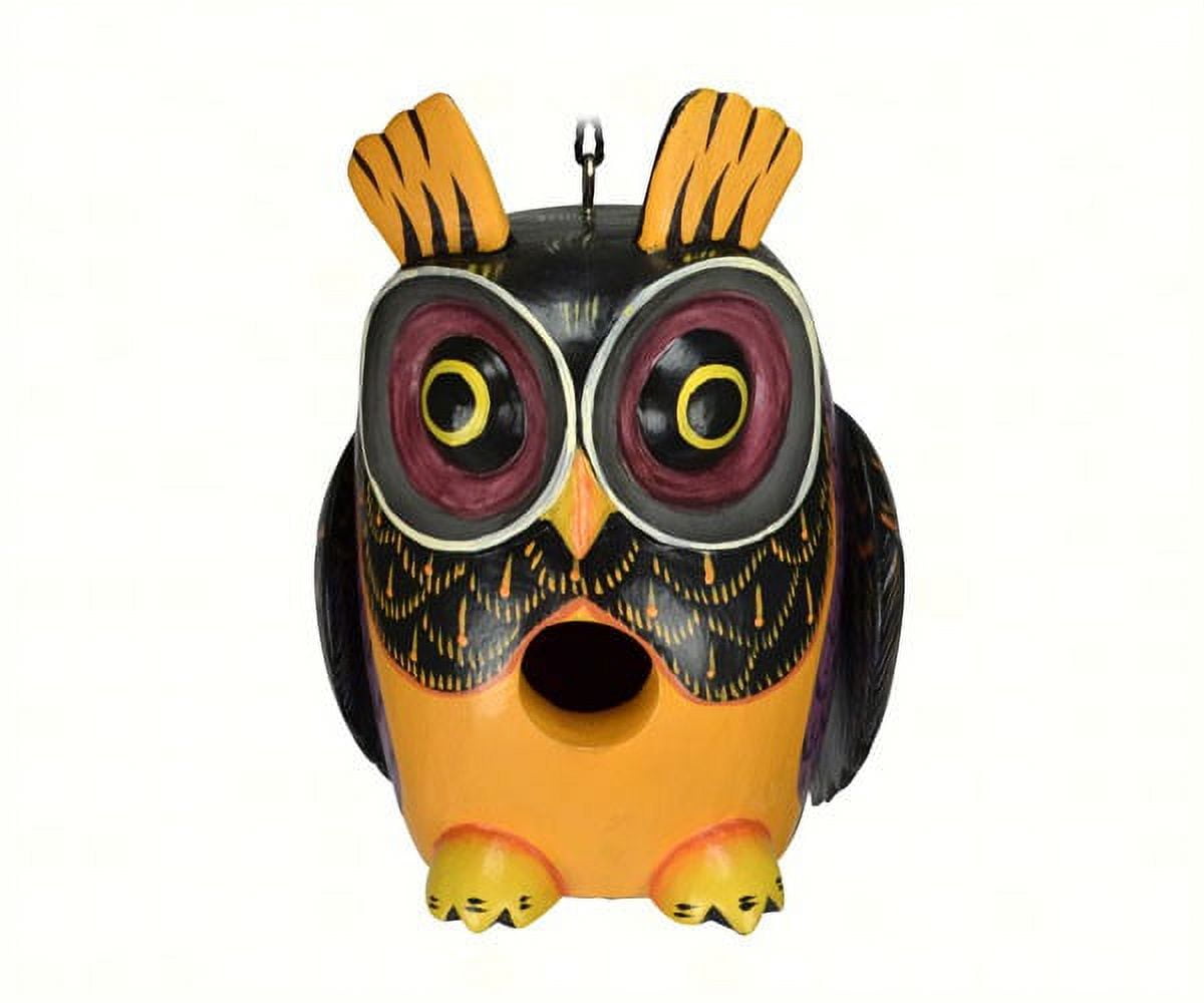 Home & Garden Owl Fall Colors Birdhouse Albesia Wood Hand Painted ...