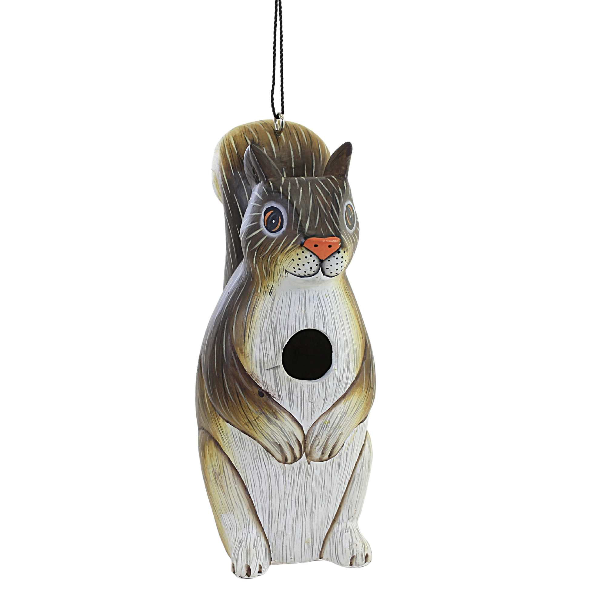 Home & Garden Squirrel Birdhouse Wood Albesia Hand Carved Se3880074 ...