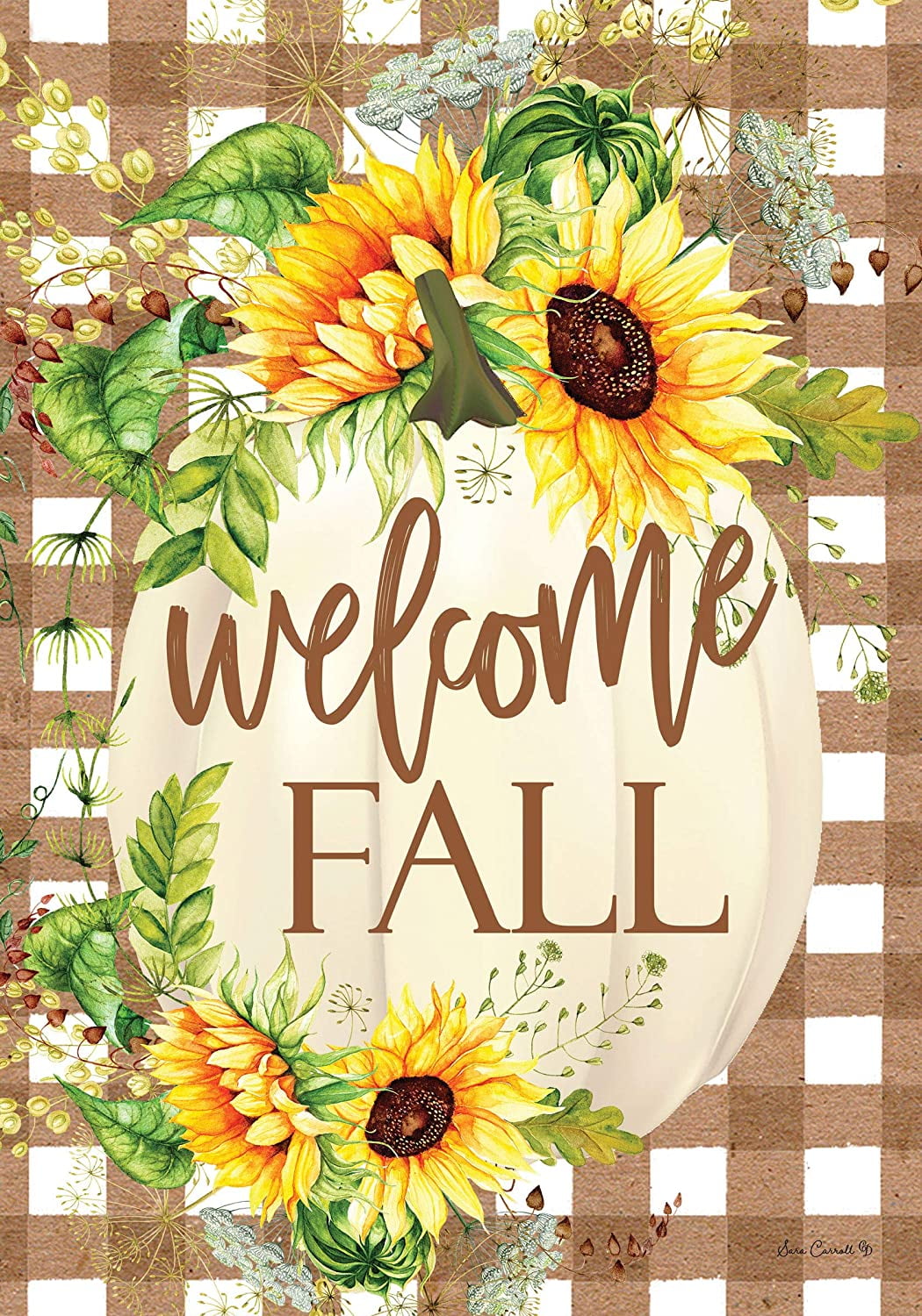 Home & Garden Sunflower Pumpkin Flag Polyester Autumn Double Sided ...