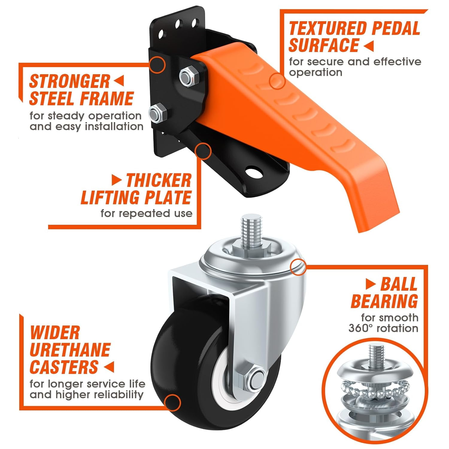 Home & Gate Mobility Combo: Workbench Casters 4 Pack Kit 660 Lbs and ...