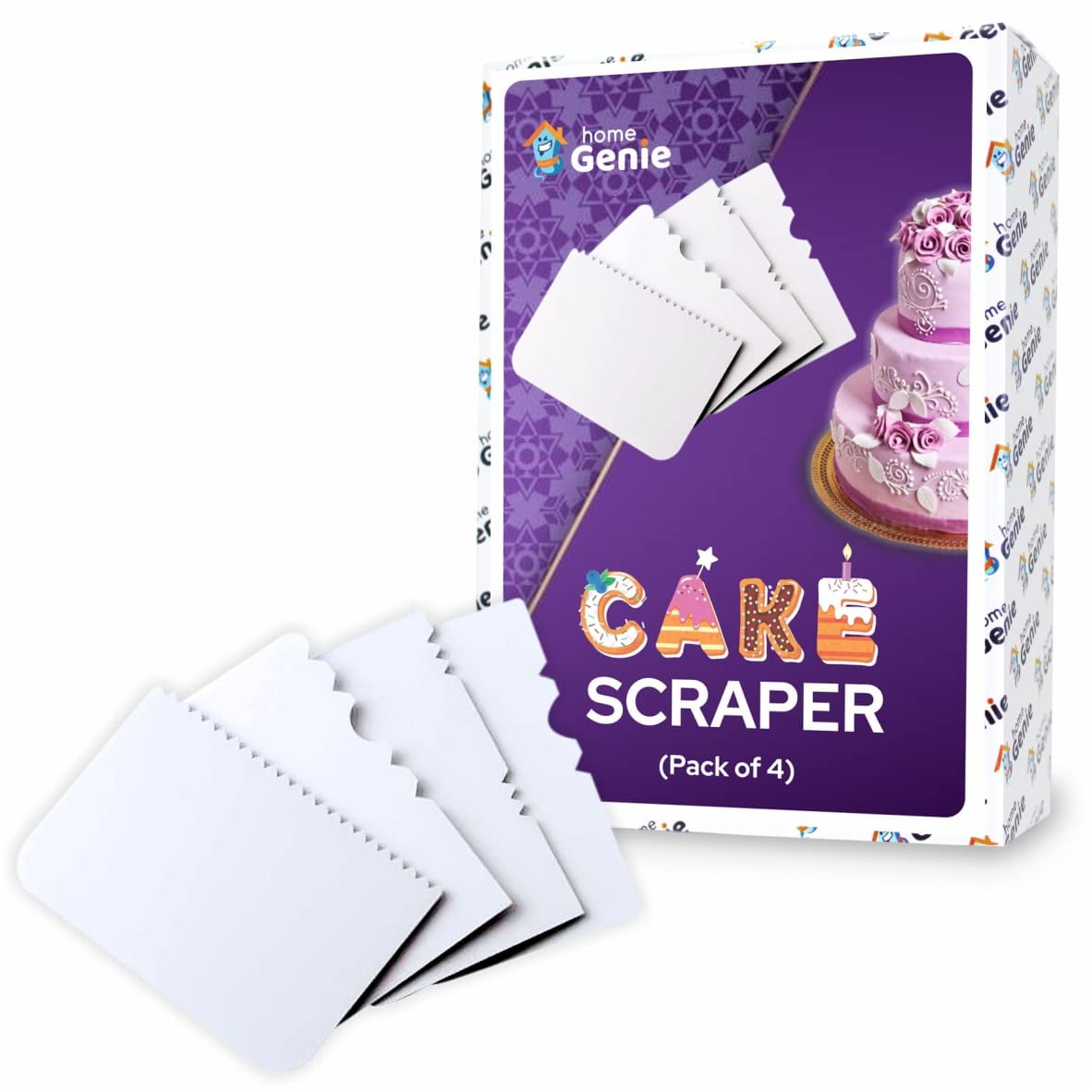 Home Genie Multipurpose Plastic Cake Scraper Frosting Comb Pastry ...