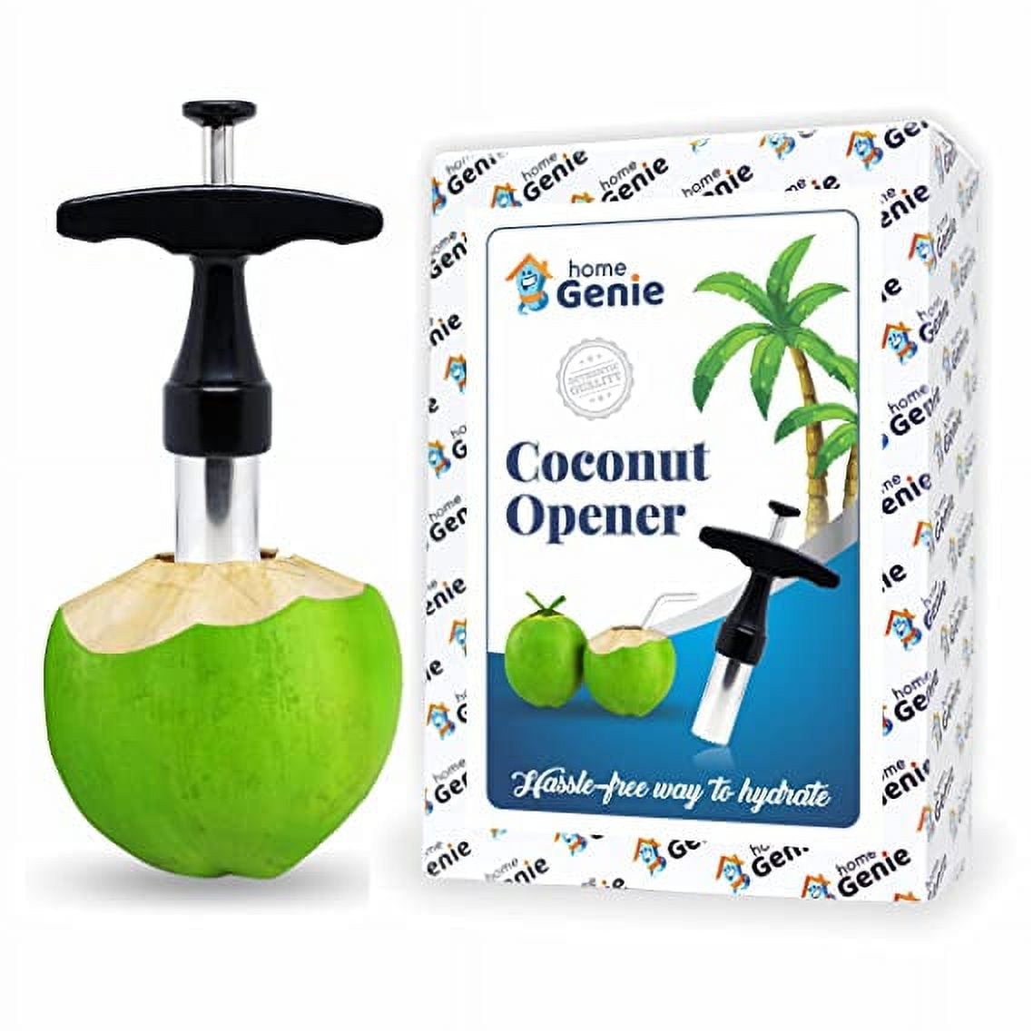 Home Genie Stainless Steel Coconut Opener Tool with Comfortable Grip ...