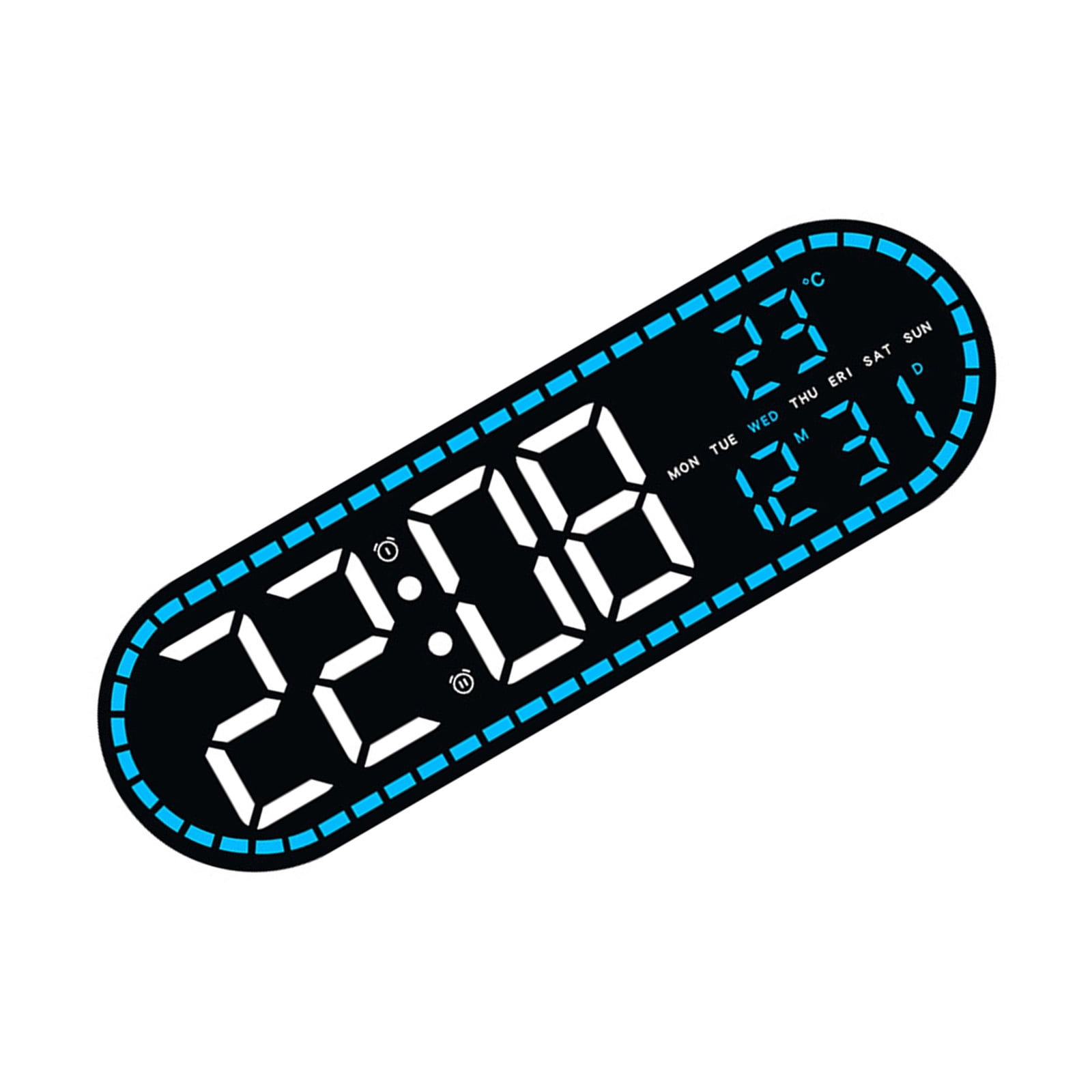 Home Geometric Digital Clock Featuring Temperature , Brightness , Alarm ...