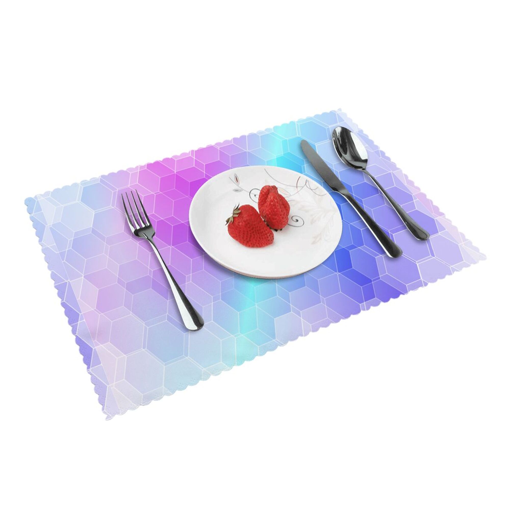 Home Geometric Polygon Background Placemats Set Of 4 Washable Wipeable ...