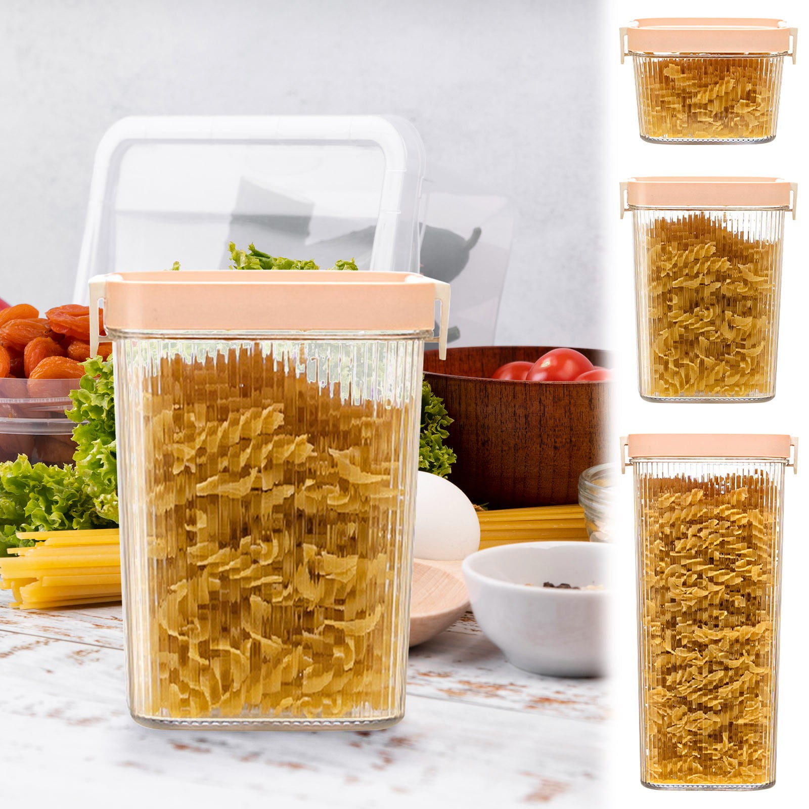 Home Gifts 1100ml Plastic Food Storage Jars with Double Snap Lid ...