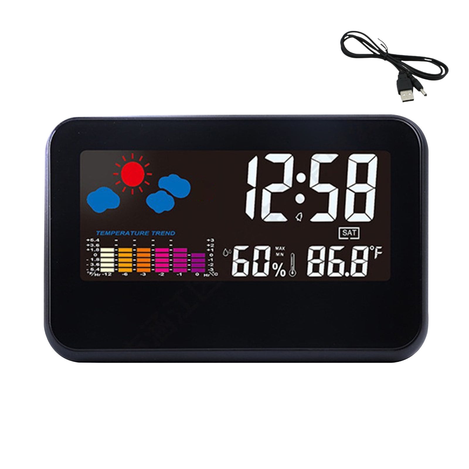 Home Gifts Matoen Digital Temperature and Humidity Display Clock ...