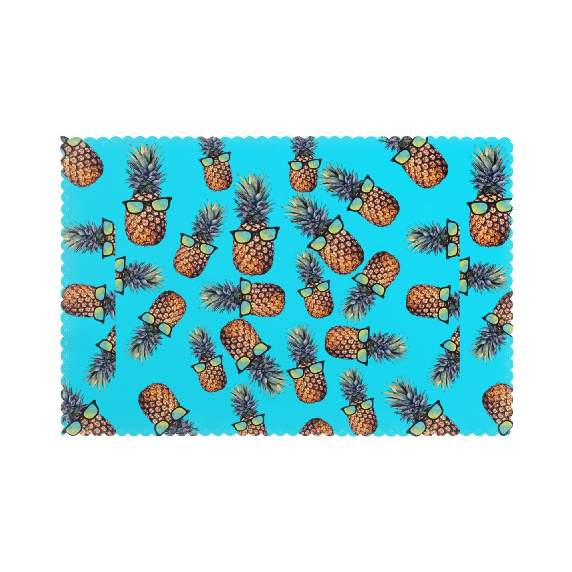 Home Glasses Pineapple Placemats Set Of 6 Washable Wipeable Place Mats ...