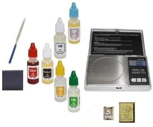 Home Gold/Silver Test Kit with Platinum Solution! Includes Acids, Coin ...