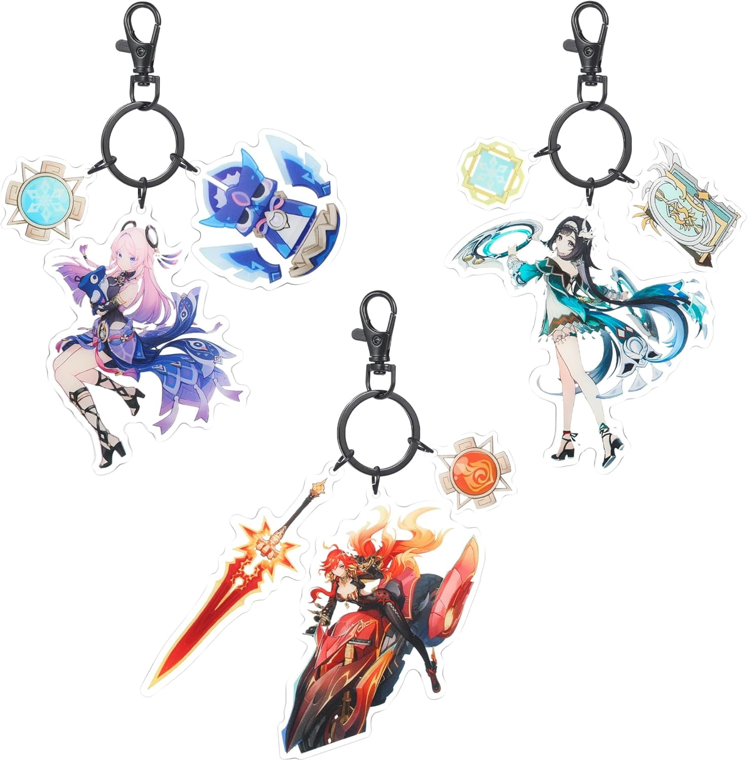 Home Goodnight GI Character keychain set, 3pcs Acrylic Figure Keychains ...