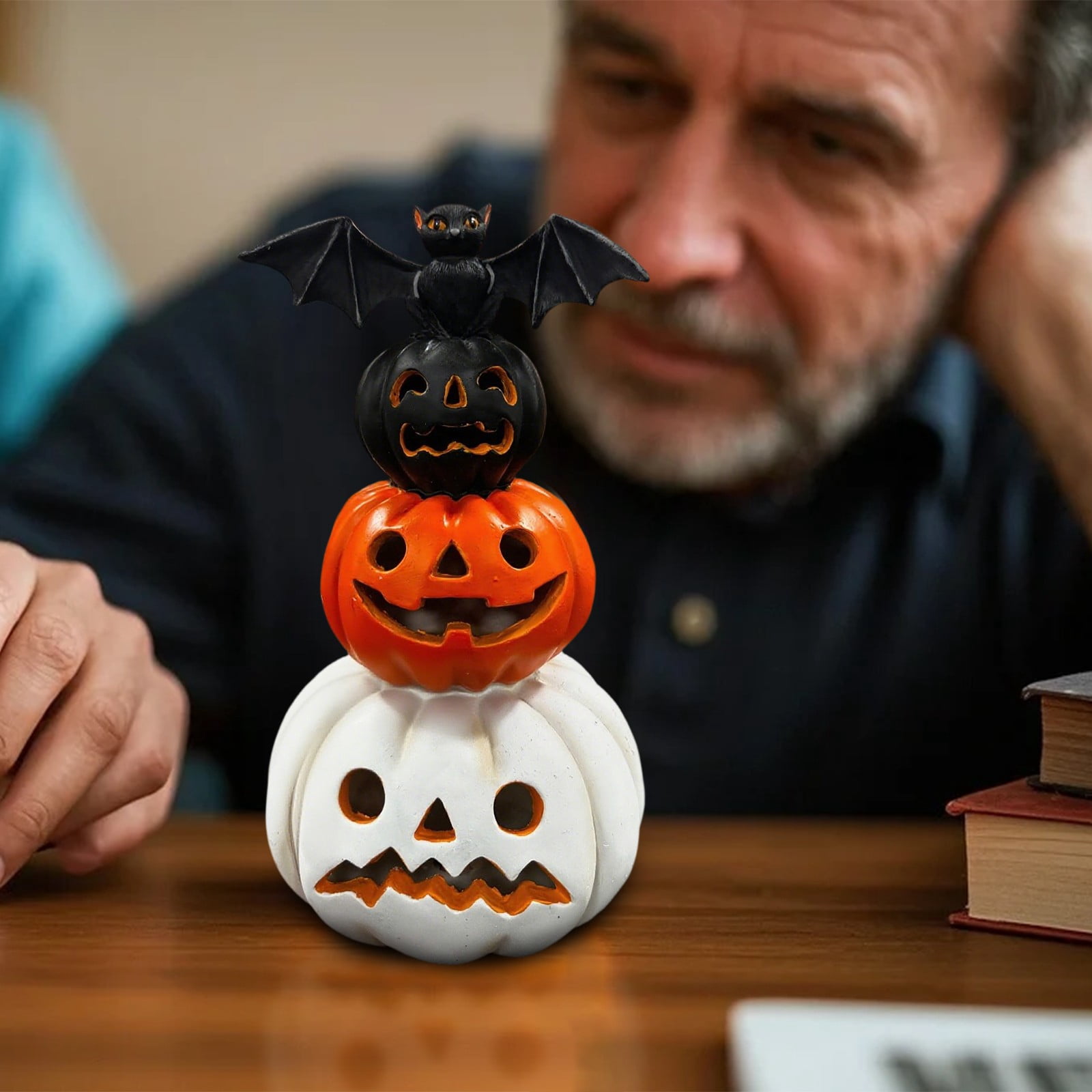 Home Goods Stacked Pumpkin Tower, 14-Inch Halloween Jack O Lantern ...