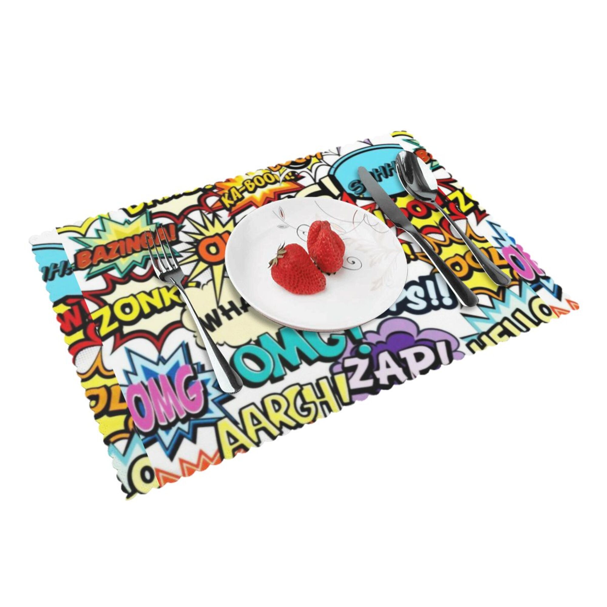 Home Graffiti Anime Comic Art Placemats Set Of 4 Washable Wipeable ...