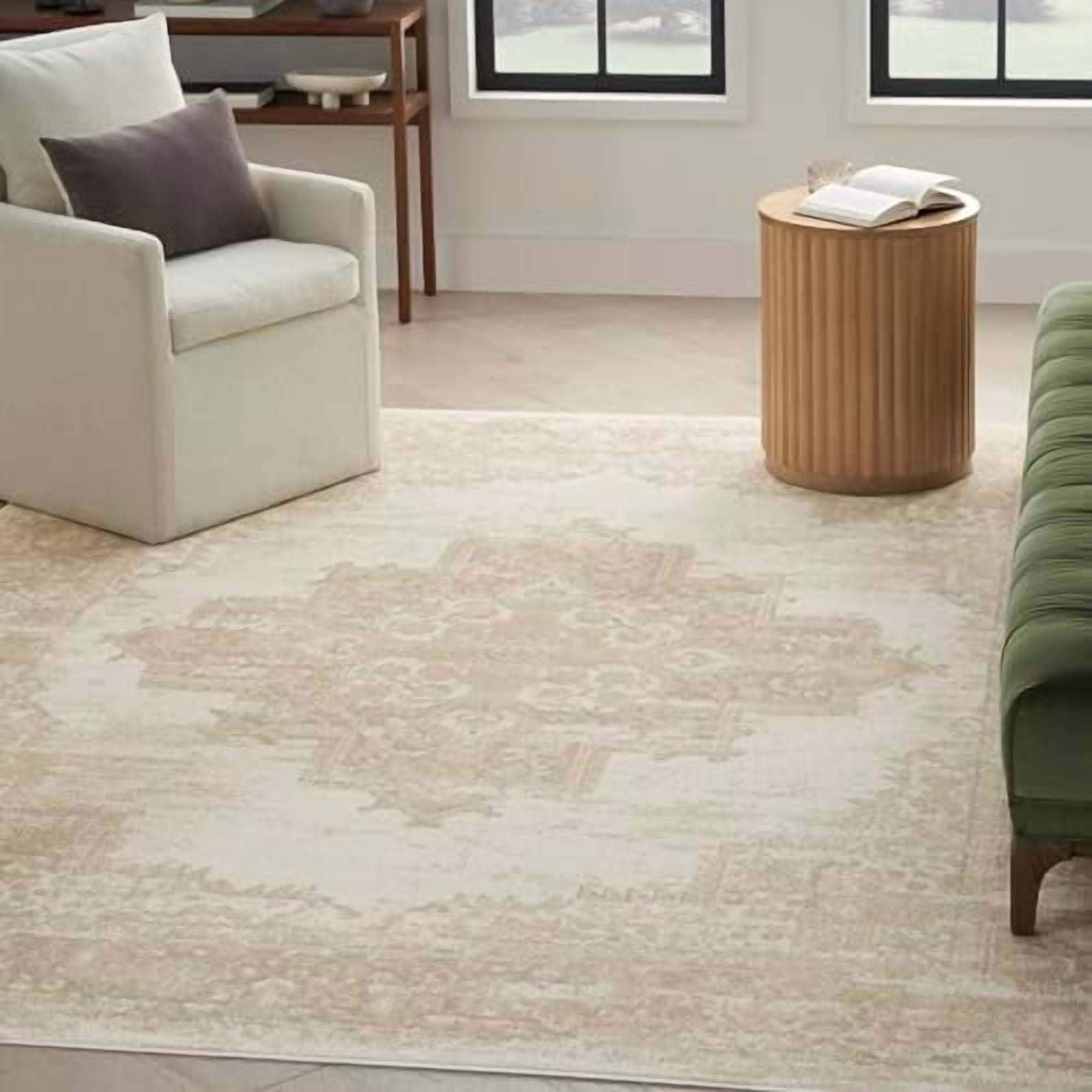 Home Grafix Ivory Beige 5'3" x 7'3" Area Rug - Easy Clean, Non Shedding ...