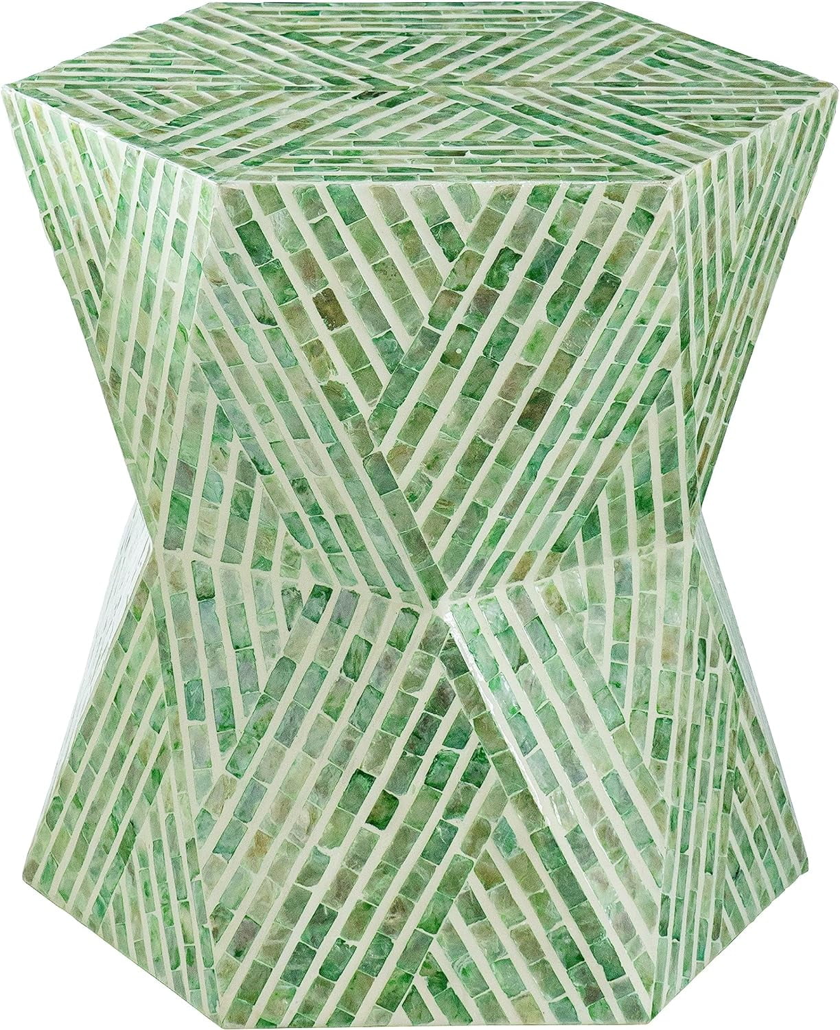 Home Green Accent Stool - Geometric Shape, Small Coffee Table with ...