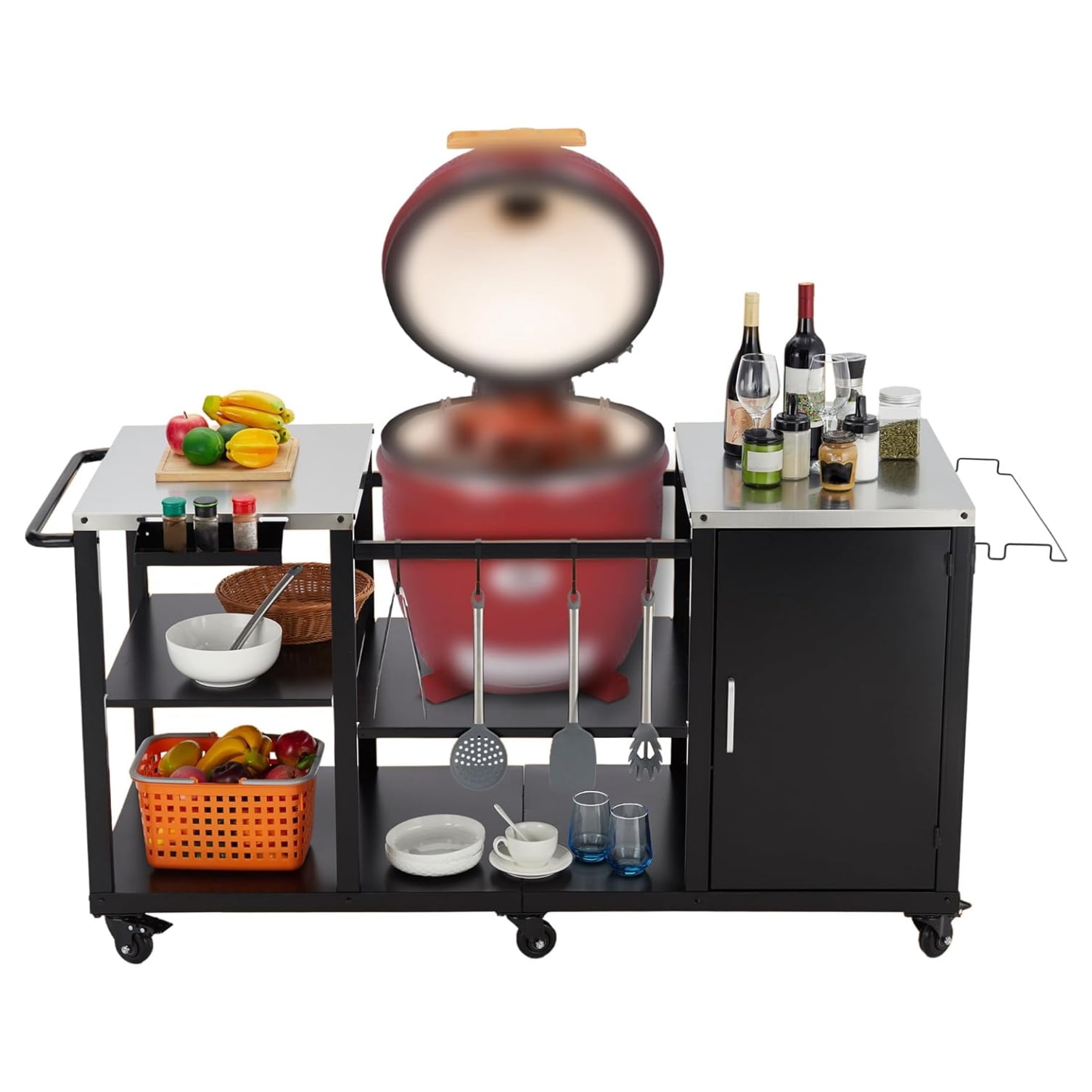 Home Grill Table for Egg Style Kamado Griller, Heavy Duty Outdoor Grill ...