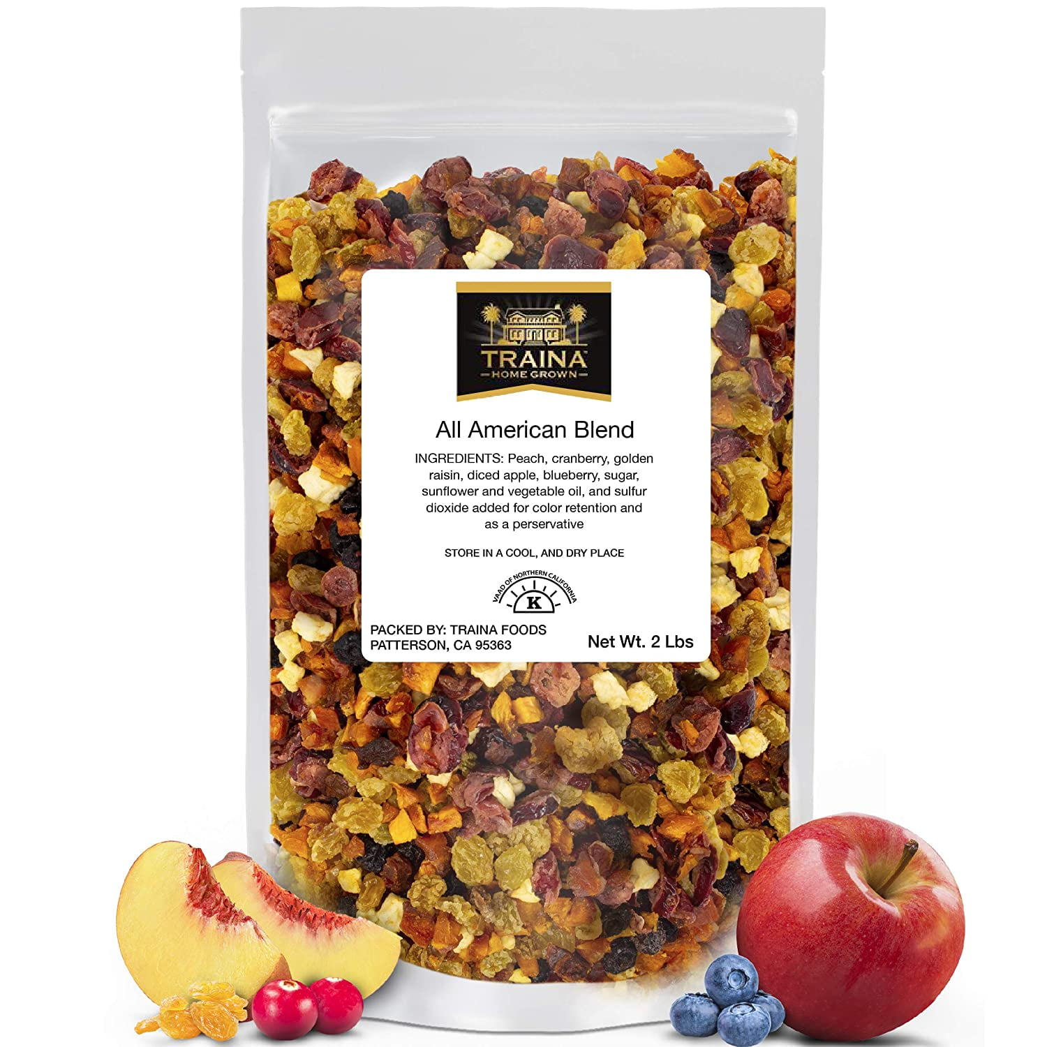 Home Grown All American Sun Dried Fruit Blend - Diced Peaches ...