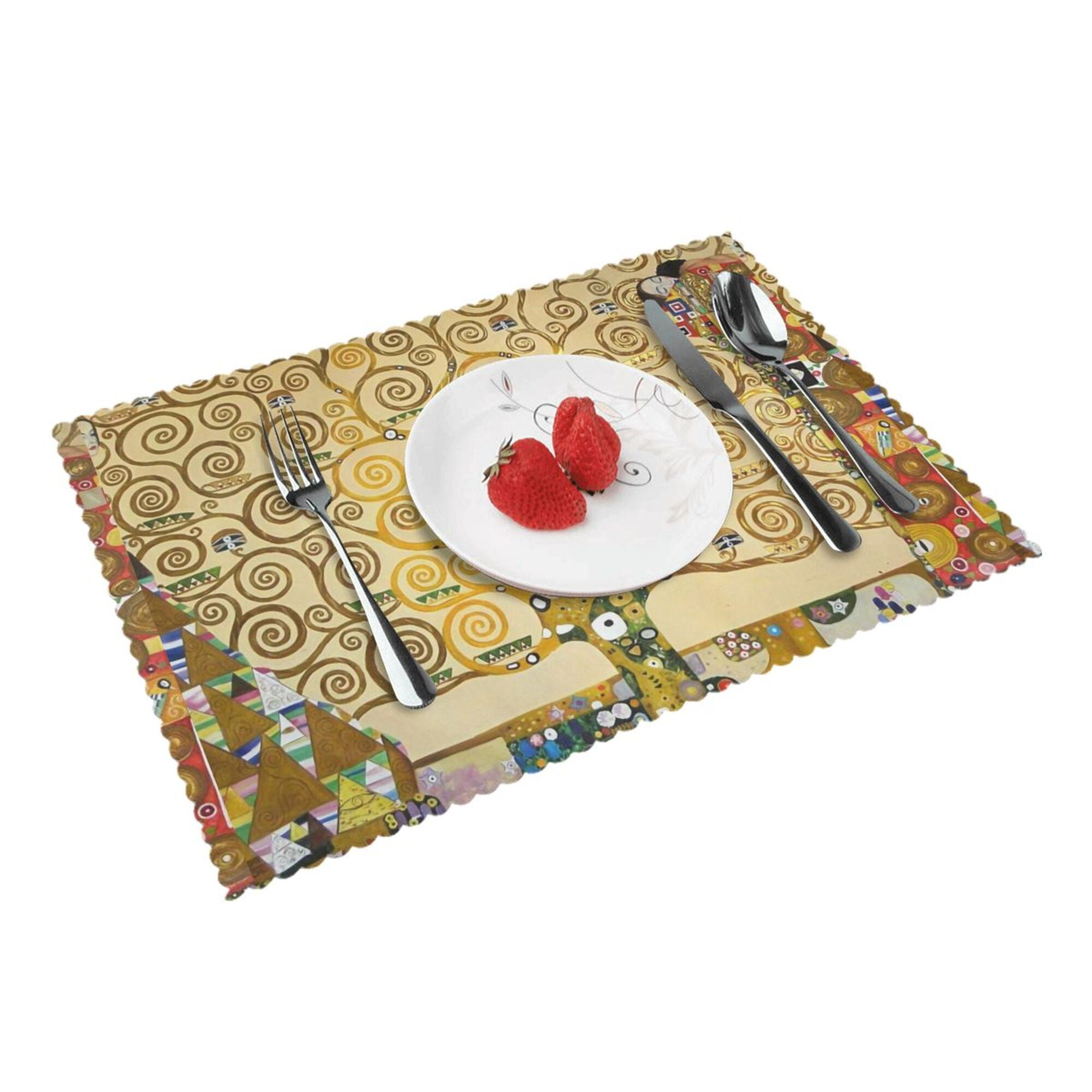 Home Gustav Klimt Placemats Set Of 4 Washable Wipeable Place Mats Place ...