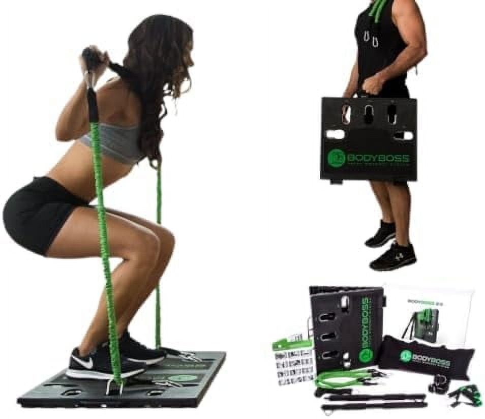 Home Gym 2. - Full Portable Gym Home Workout Package, Includes 1 Set of Resistance Bands (2 ...