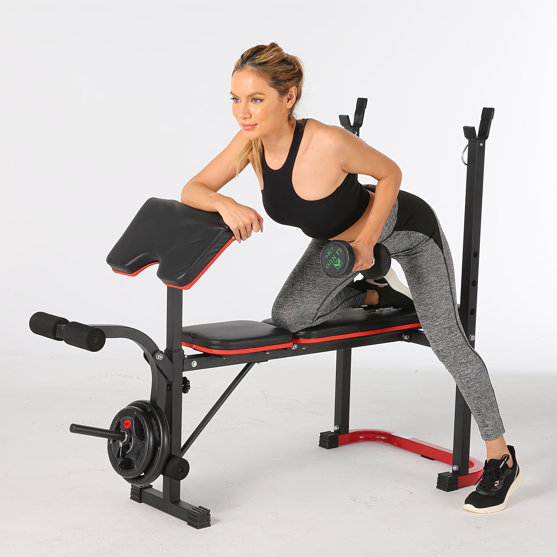 Home Gym 6-in-1 Workout Bench & Squat Rack - Professional Adjustable ...