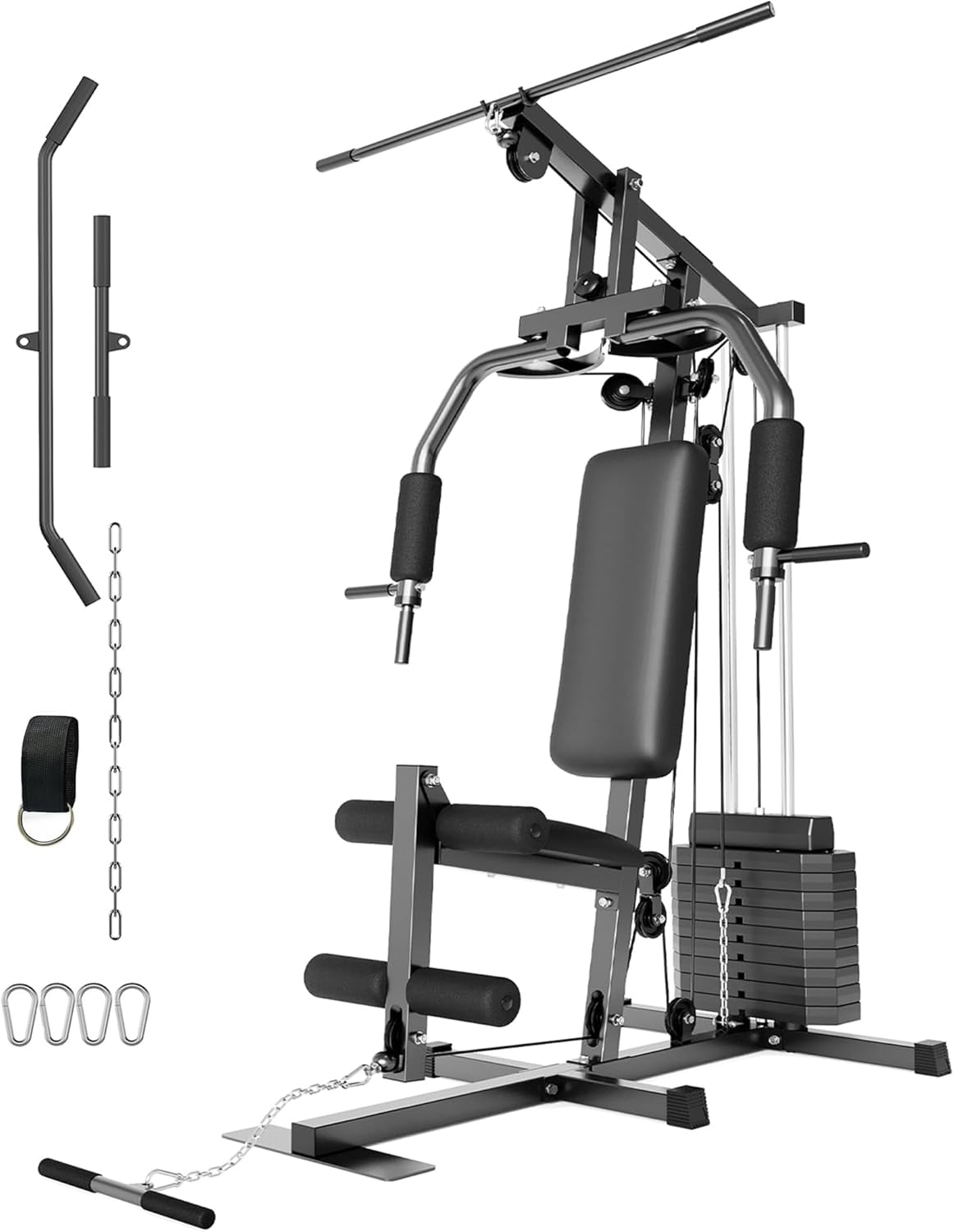 Home Gym Machine System with 100LBS Weight Stack, Multifunctional ...