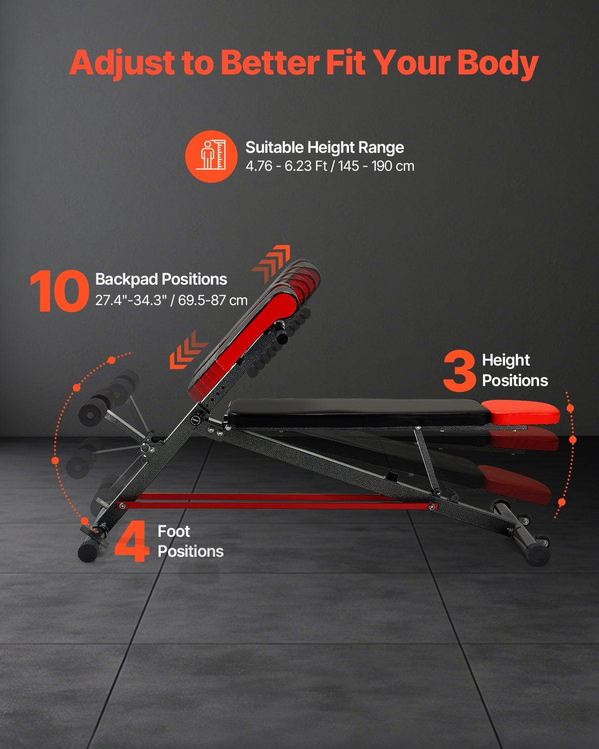 Home Gym Roman Chair Back Extension Bench, Adjustable Hyperextension ...