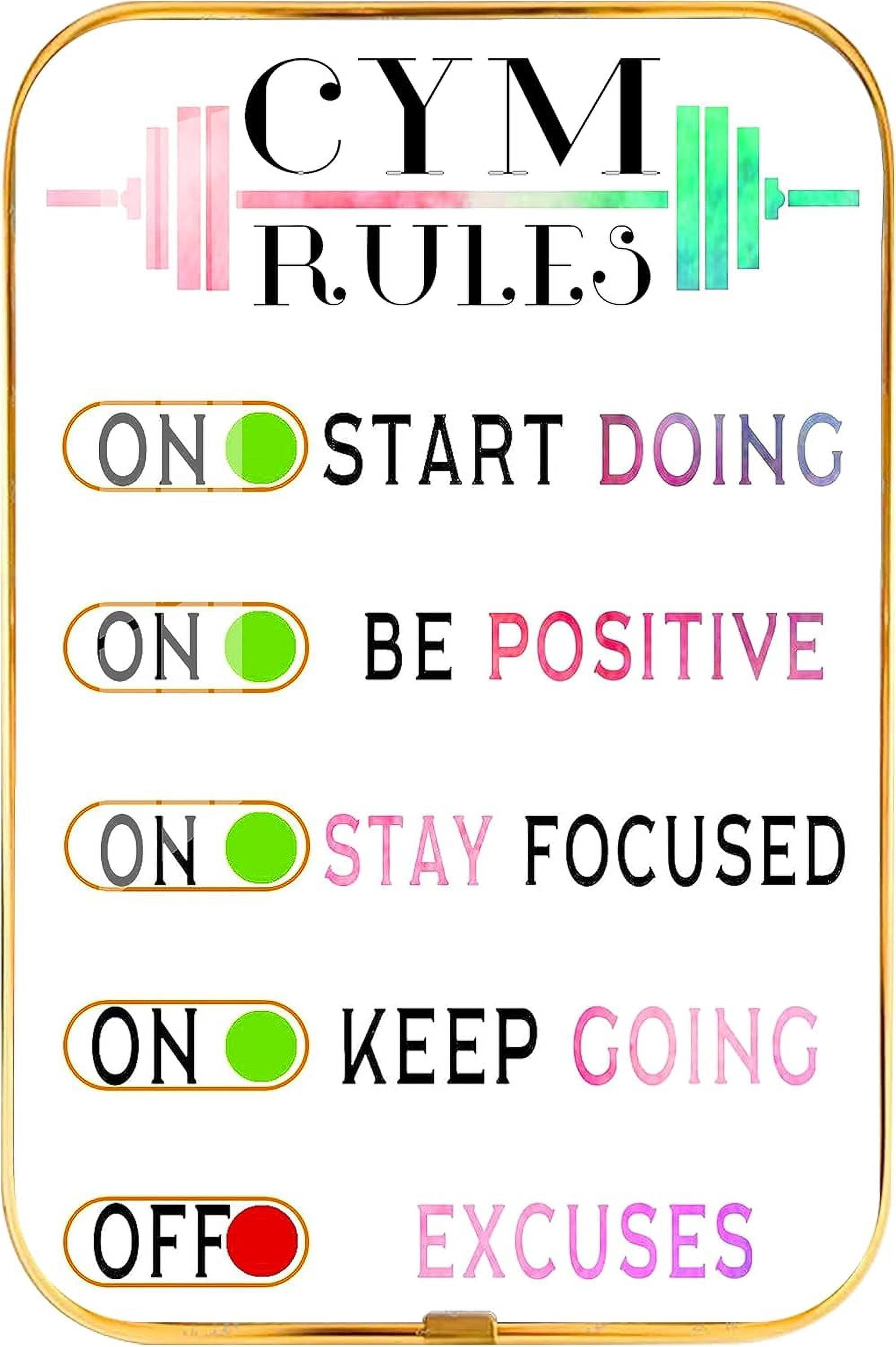 Home Gym Rules Signs Workout Motivational Quote Hanging Sign - Exercise ...
