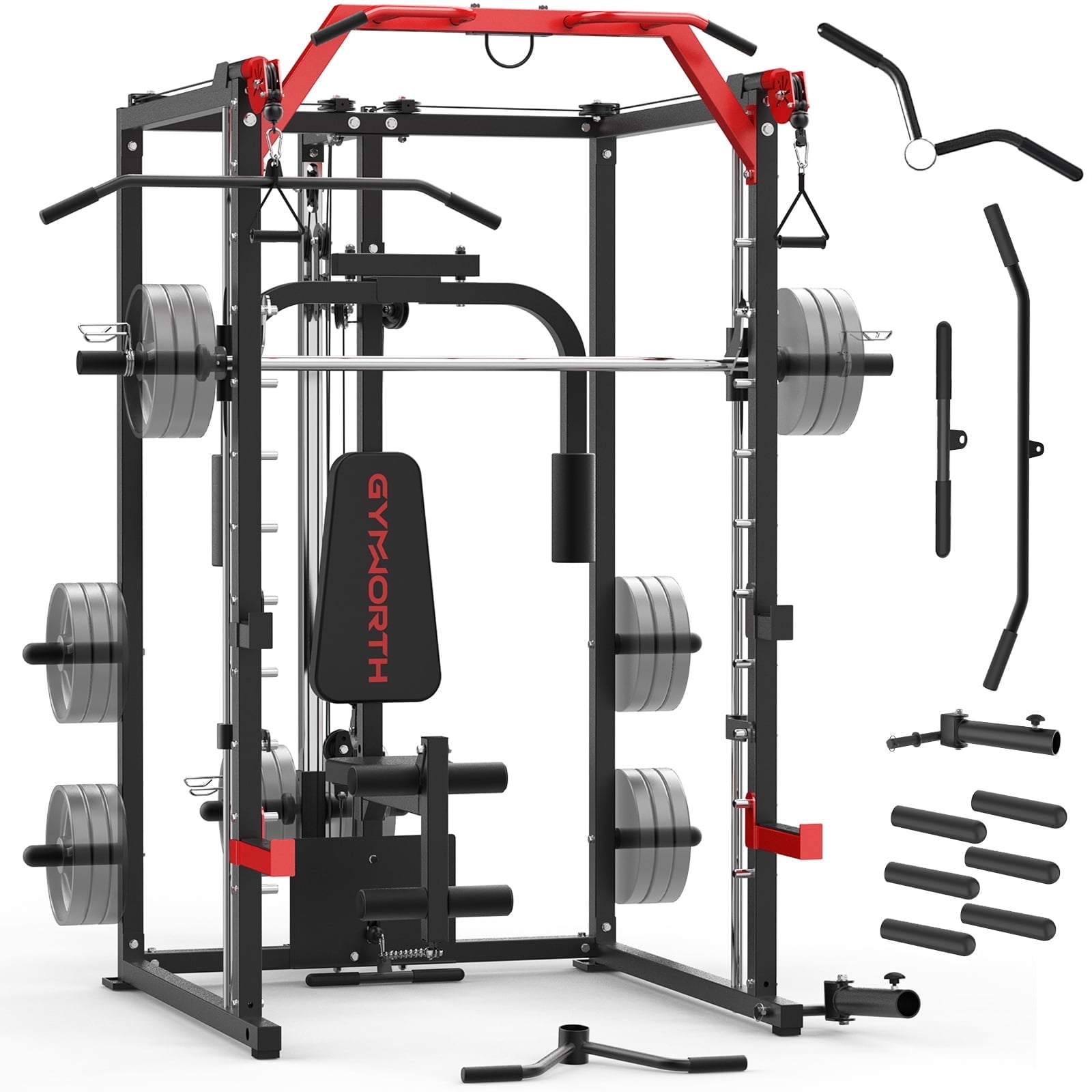 Home Gym Smith Machine, 2000 LBS Power Rack, Power Cage with Cable ...