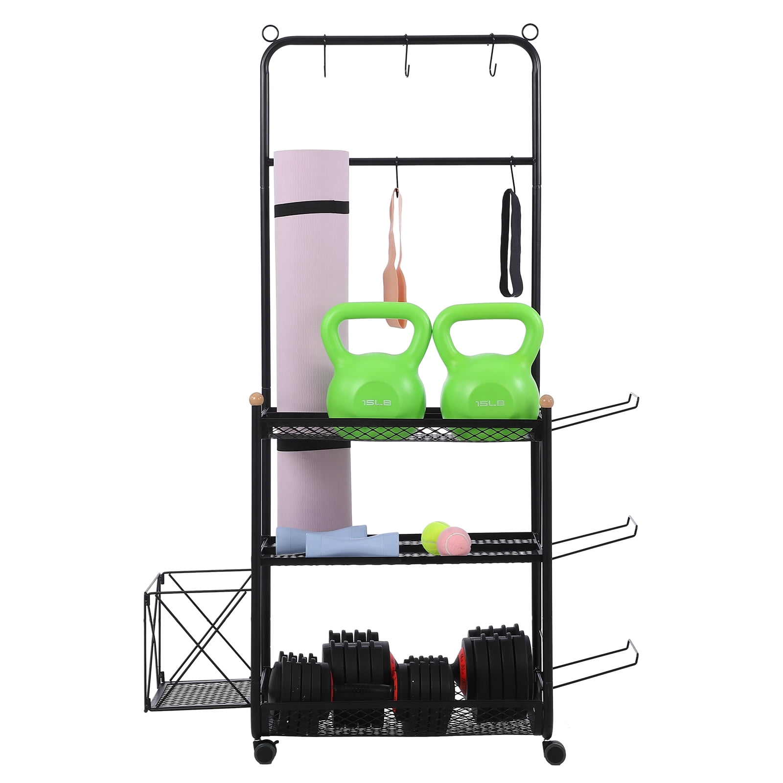Home Gym Storage, 3 Tier Yoga Mat Holder, Yoga Mat Storage Rack with ...