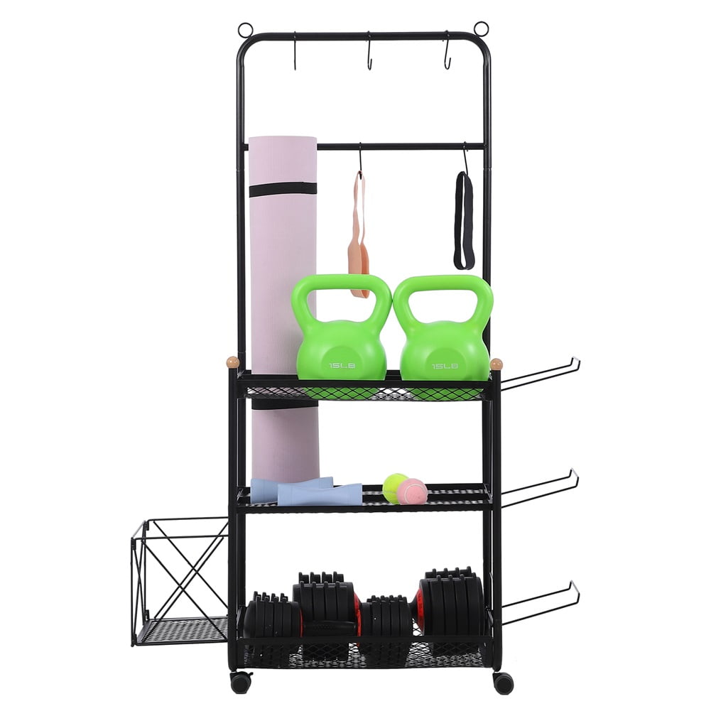 Home Gym Storage, 3 Tier Yoga Mat Holder, Yoga Mat Storage Rack with ...