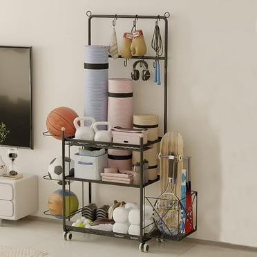 DOMELAY Yoga Mat Storage Rack Cart Home Gym Storage Rack for ...