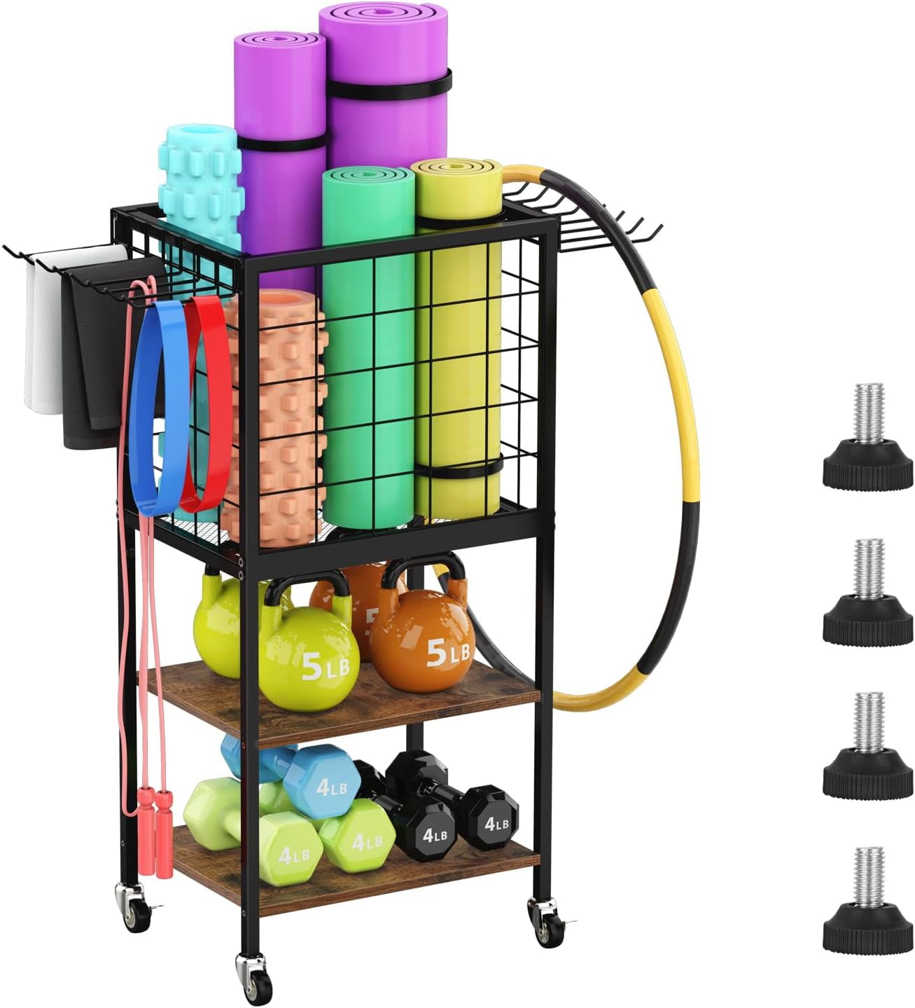 Home Gym Weight Rack with Storage Hooks - Organizer for Dumbbells ...