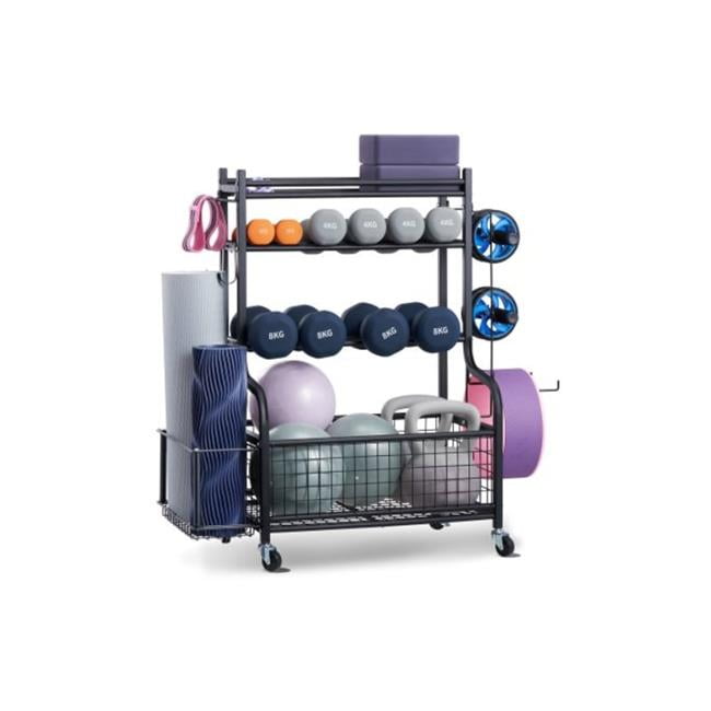 Home Gym Workout Equipment Organizer Yoga Mat Storage Weight Rack ...