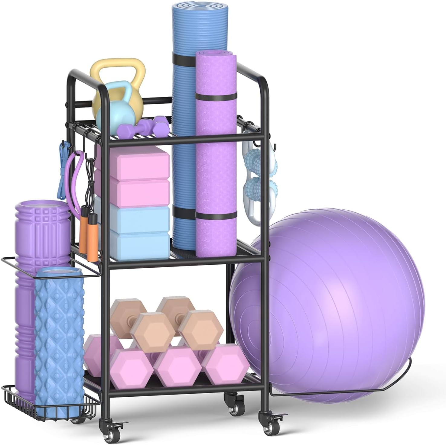 Home Gym Yoga Storage Rack - Gym Equipment Storage Rack for Yoga Mat ...