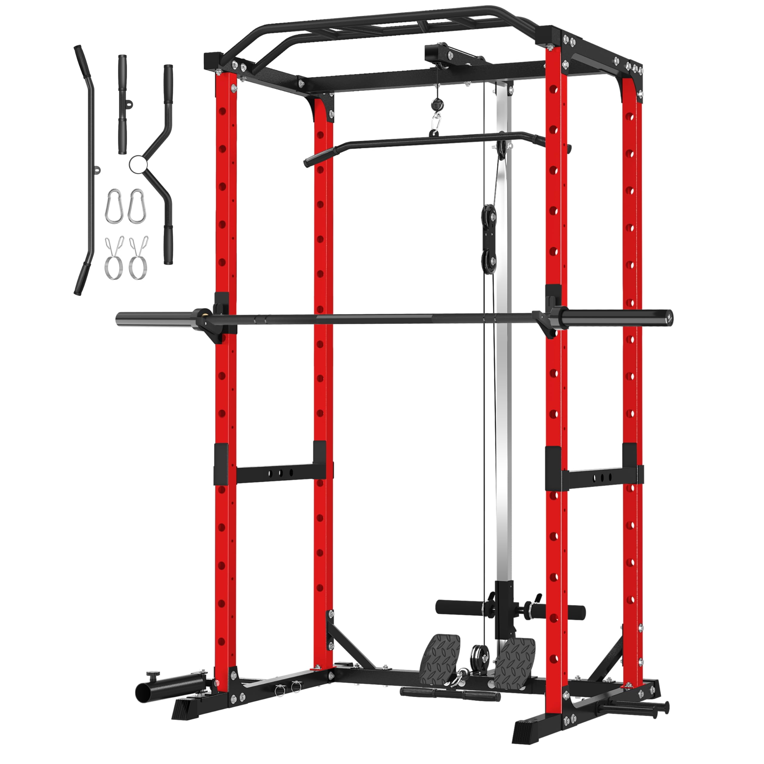 Power Rack, Pro-Grade Power Cage Home Gym with 1600lb Capacity, 30mm ...