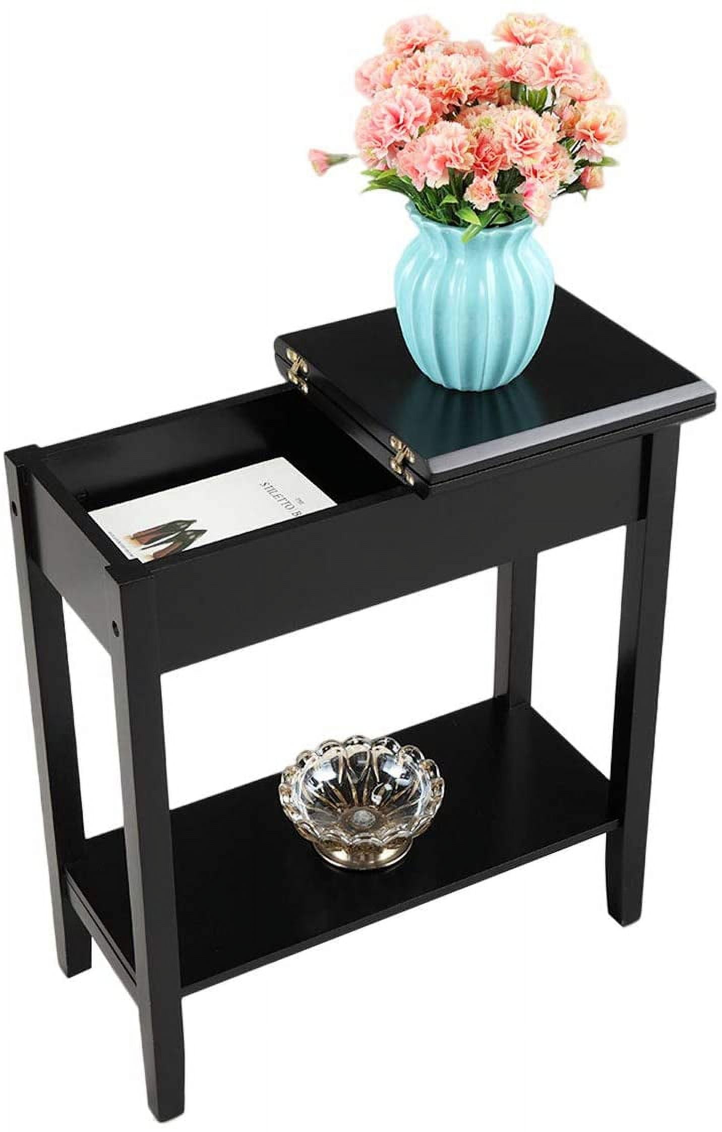 Home Hallway Flip Top End Table Accent Side Table with Storage Hinged ...