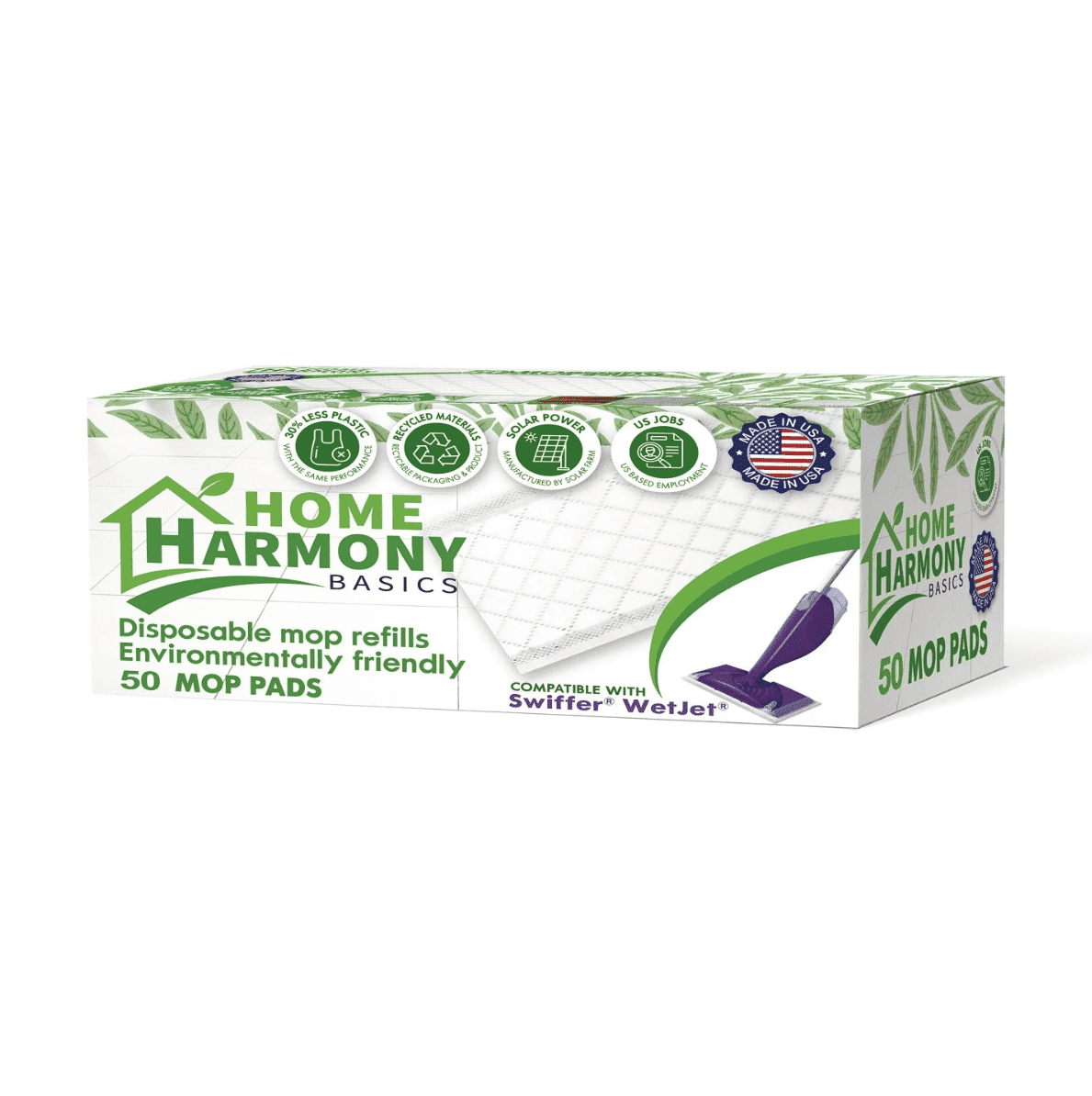 Home Harmony Basics Mop Pad Refills – Compatible with Swiffer WetJet Mops – Eco-Friendly, Super ...