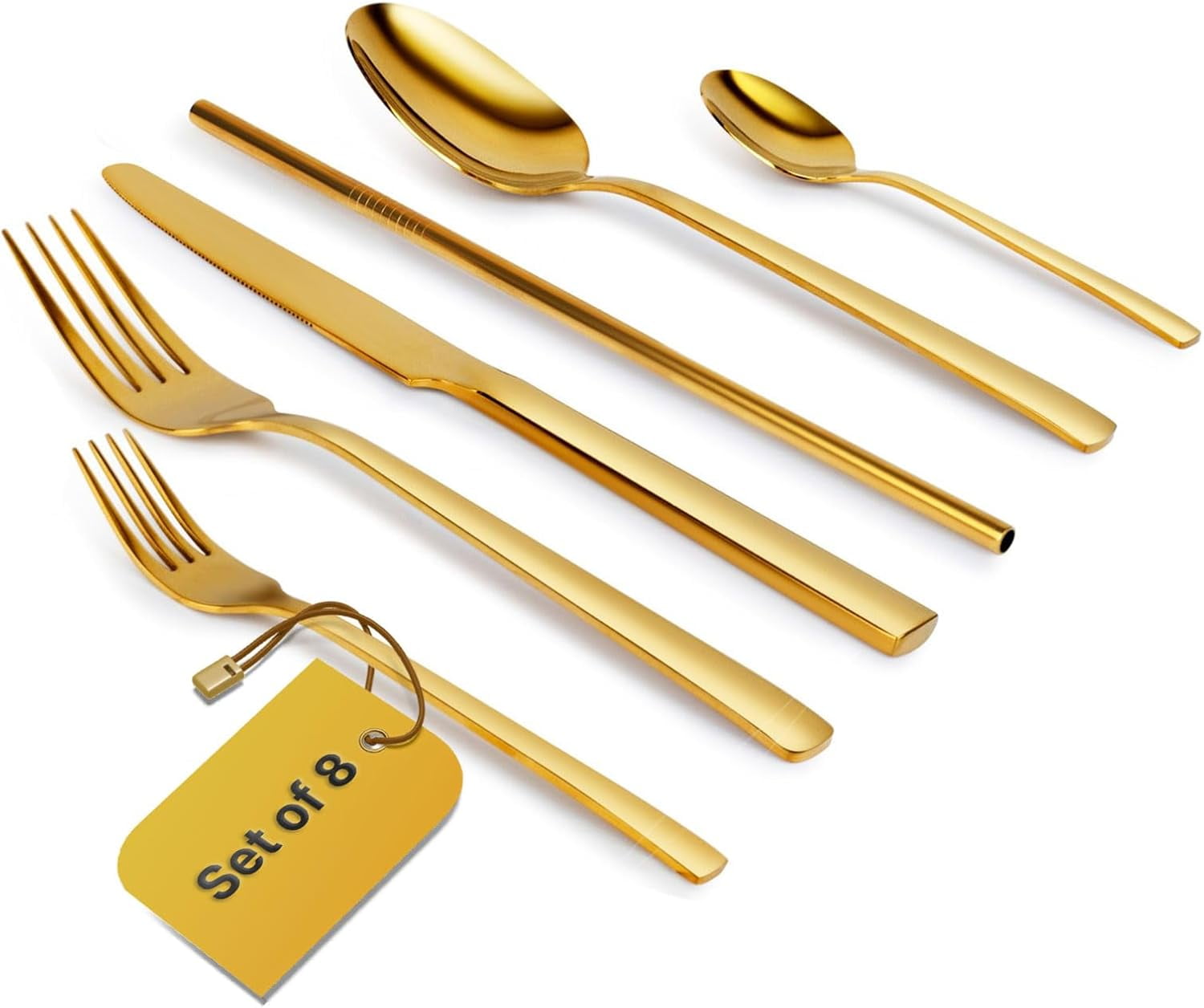 Home Haven Luxury Gold Silverware Utensils Collection for 8, Heavy Duty ...