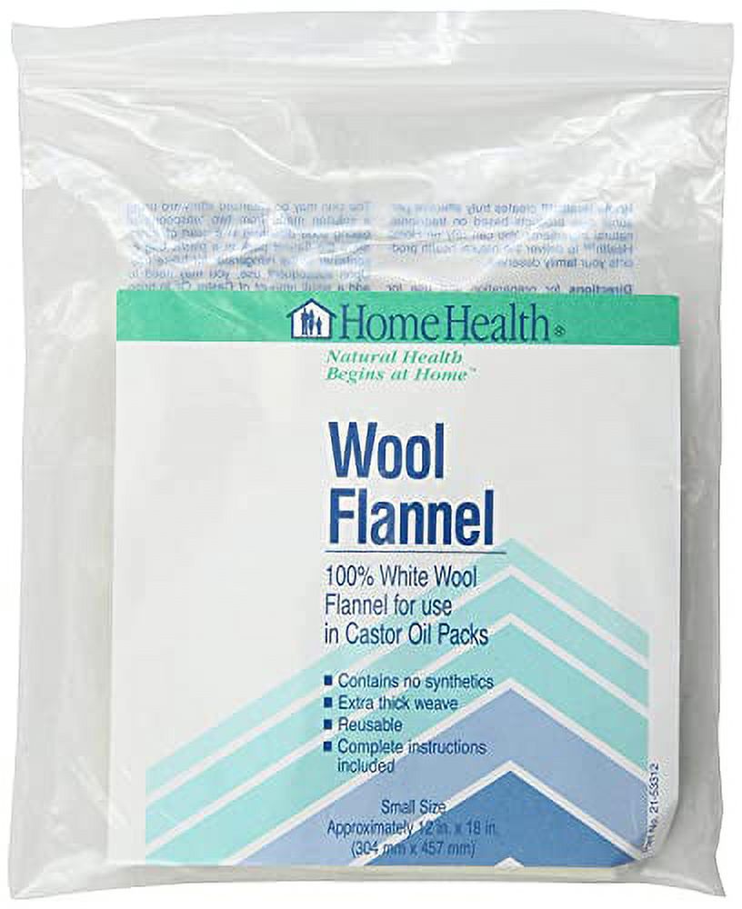 Home Health Wool Flannel - Small Size, 12" x 18" - 100% White Wool ...