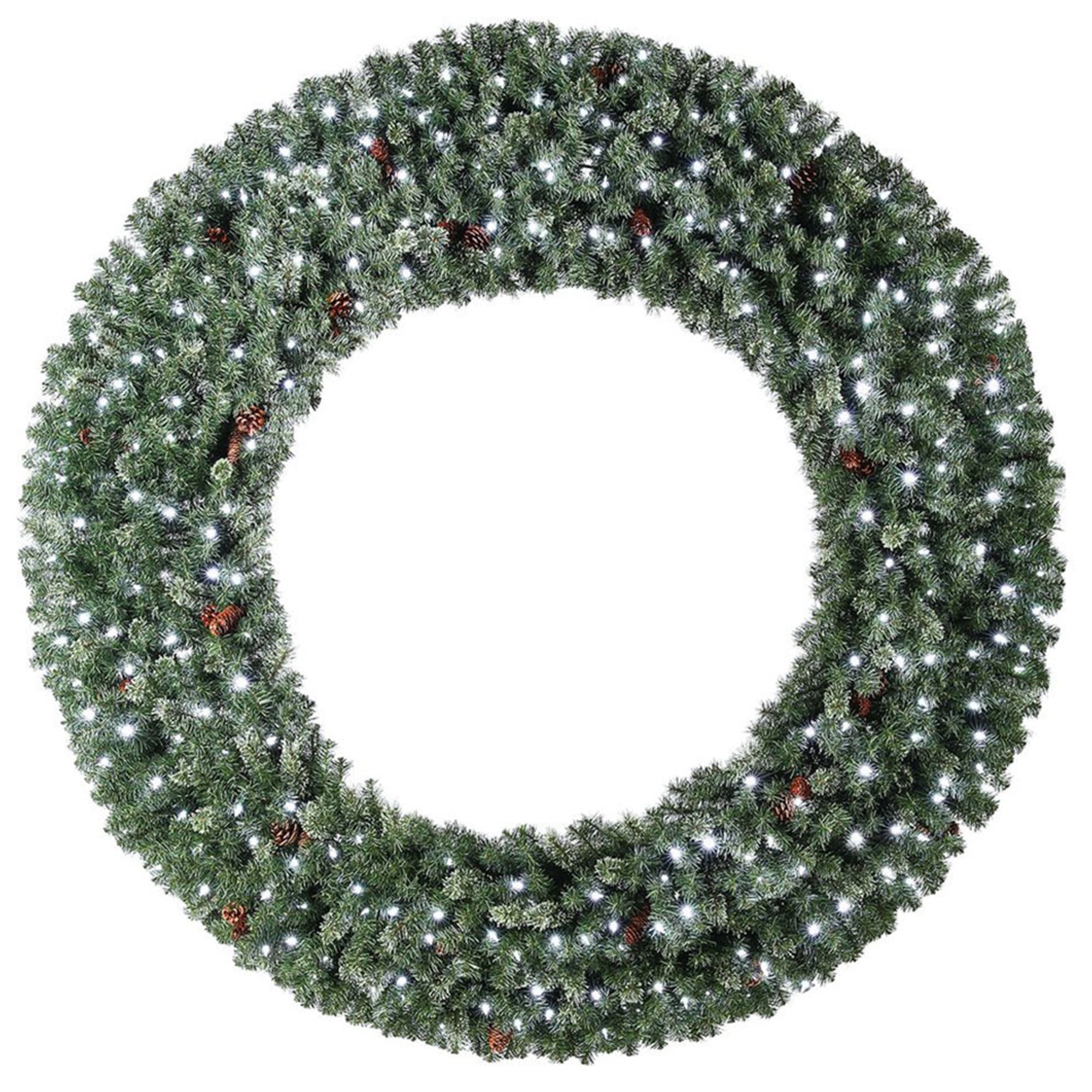 Home Heritage 72-Inch Large Artificial Christmas Wreath Prelit 320 ...