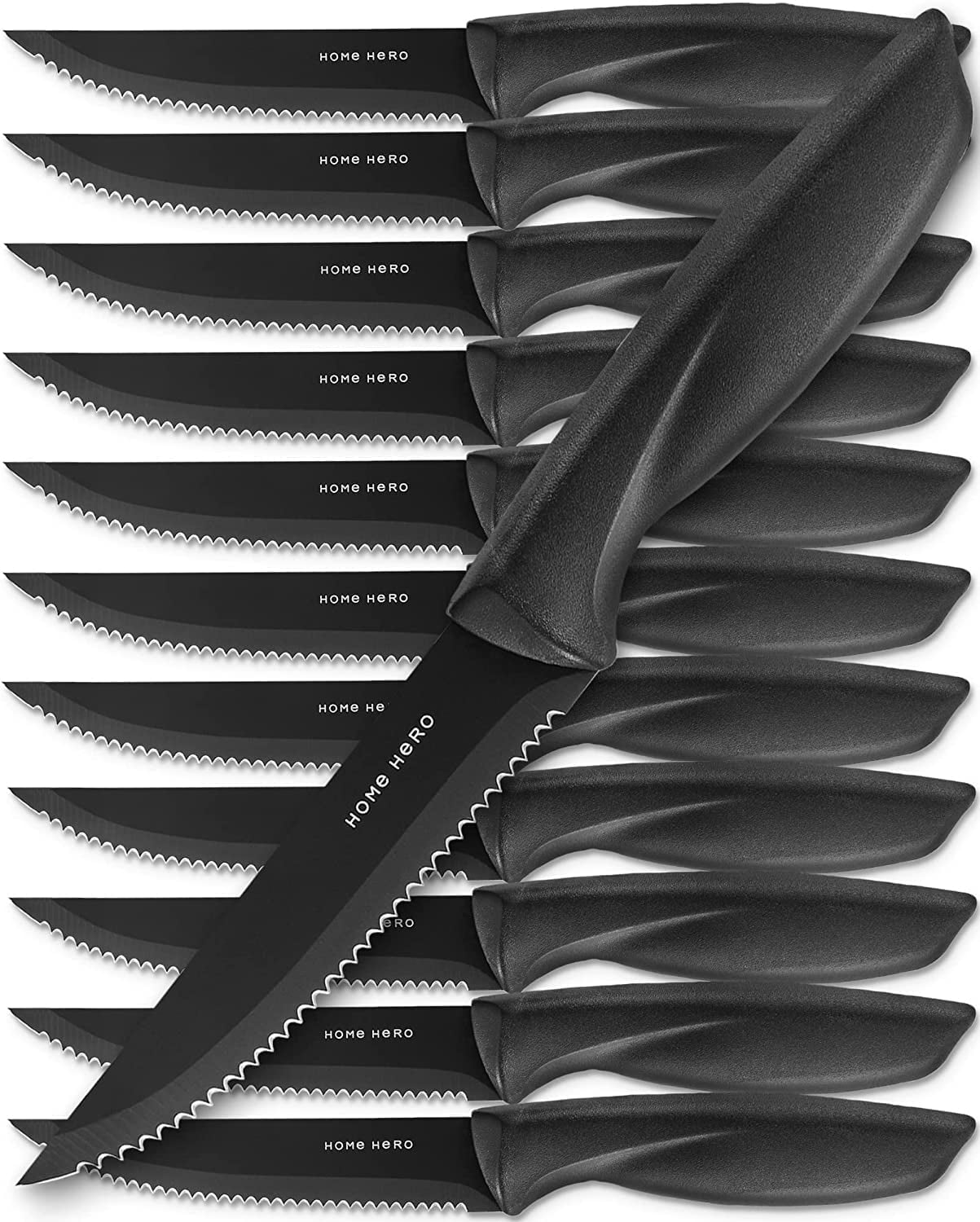 Home Hero Razor-Sharp Steak Knives Set, 12 Pcs High-Carbon Stainless ...