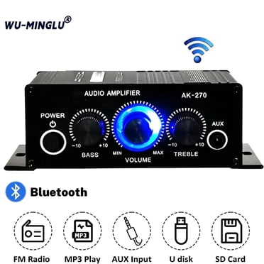 Pyle PCA2 80 Watt Stereo Sound Speaker Amplifier Receiver Home Audio ...