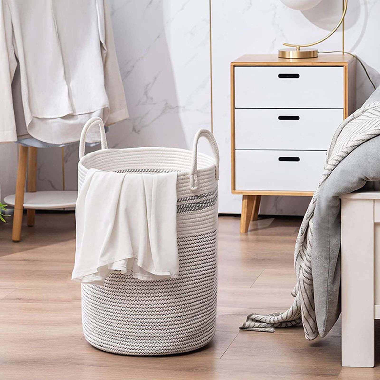 Home Highlights, Folding Clothes Hamper, Woven Storage Basket, Portable ...
