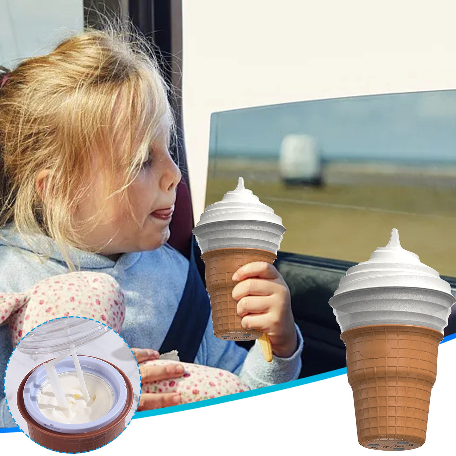 Home Ice Cream Machine,Automatic Small Ice Cream Maker,Easy to Use ...